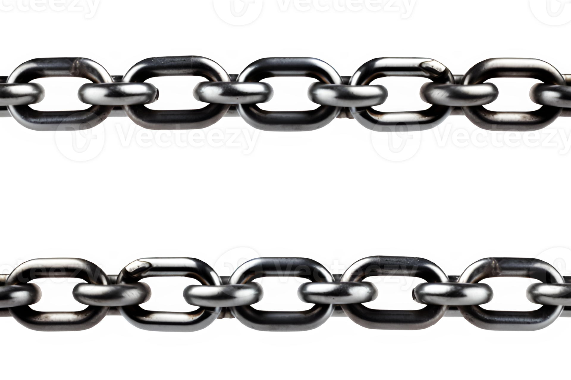 horizontal straight chain isolated on transparent background ,metallic silver chain cut out ...
