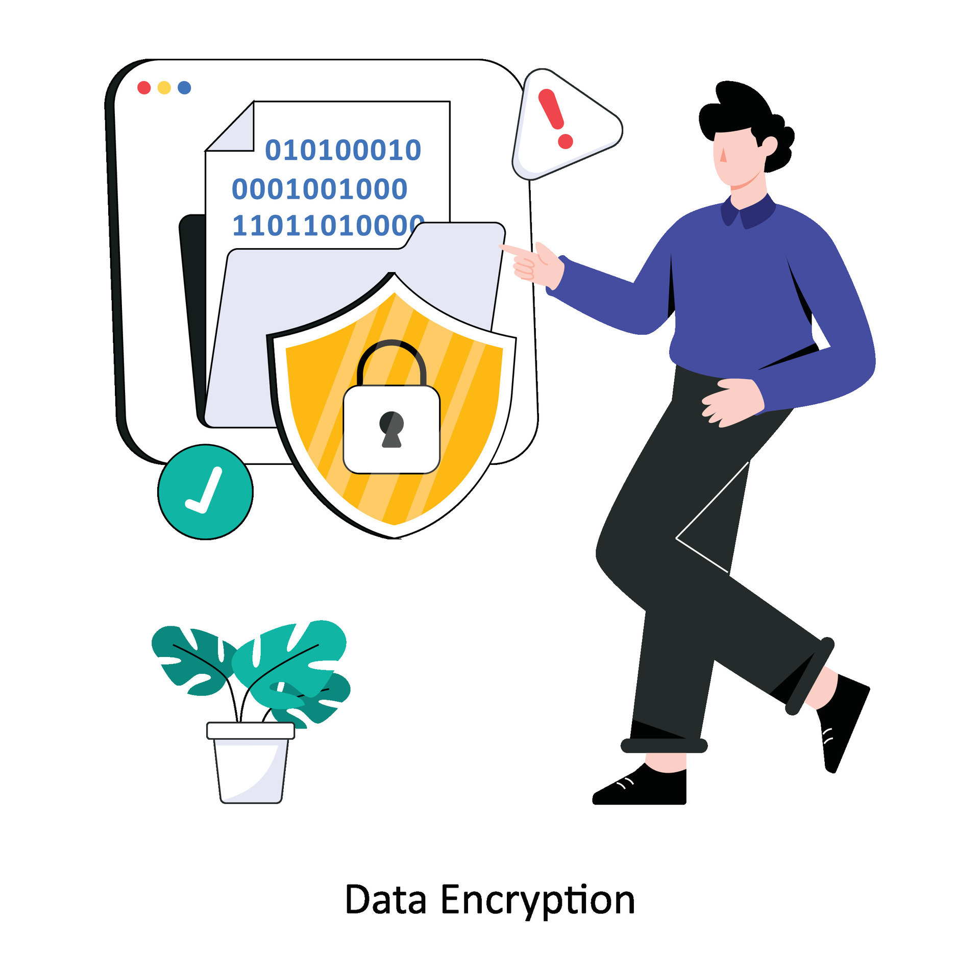 Data Encryption Flat Style Design Vector illustration. Stock illustration 27927494 Vector Art at ...