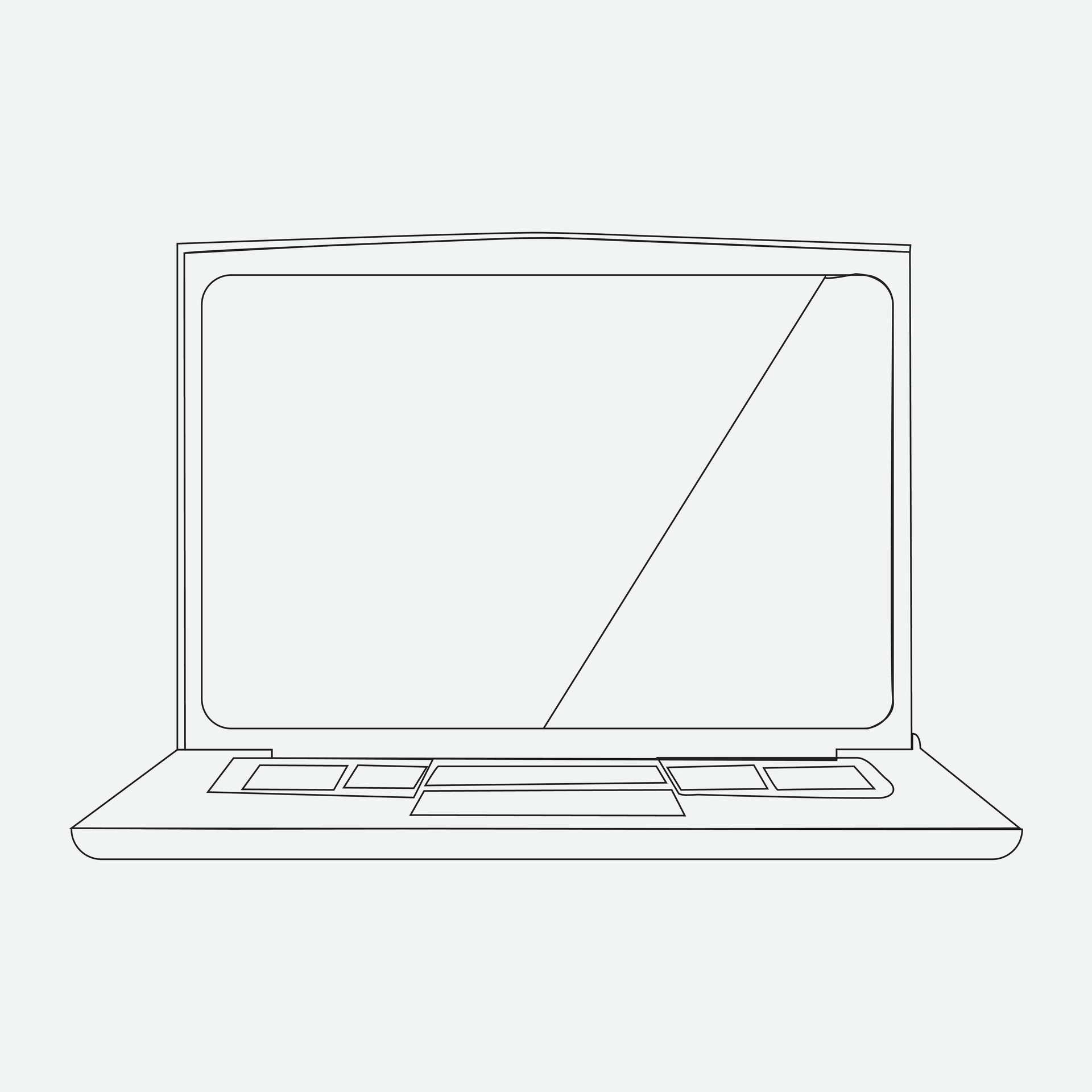 Drawing of a modern laptop in continuous lines 27928111 Vector Art at ...