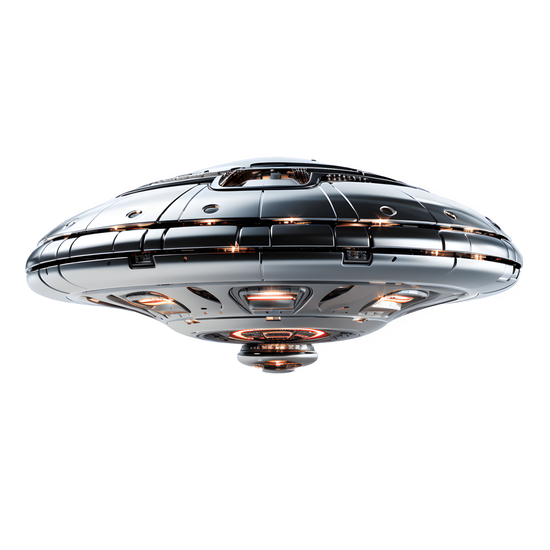 metallic silver flying saucer isolated on transparent background ... metallic silver flying saucer isolated on transparent background ...