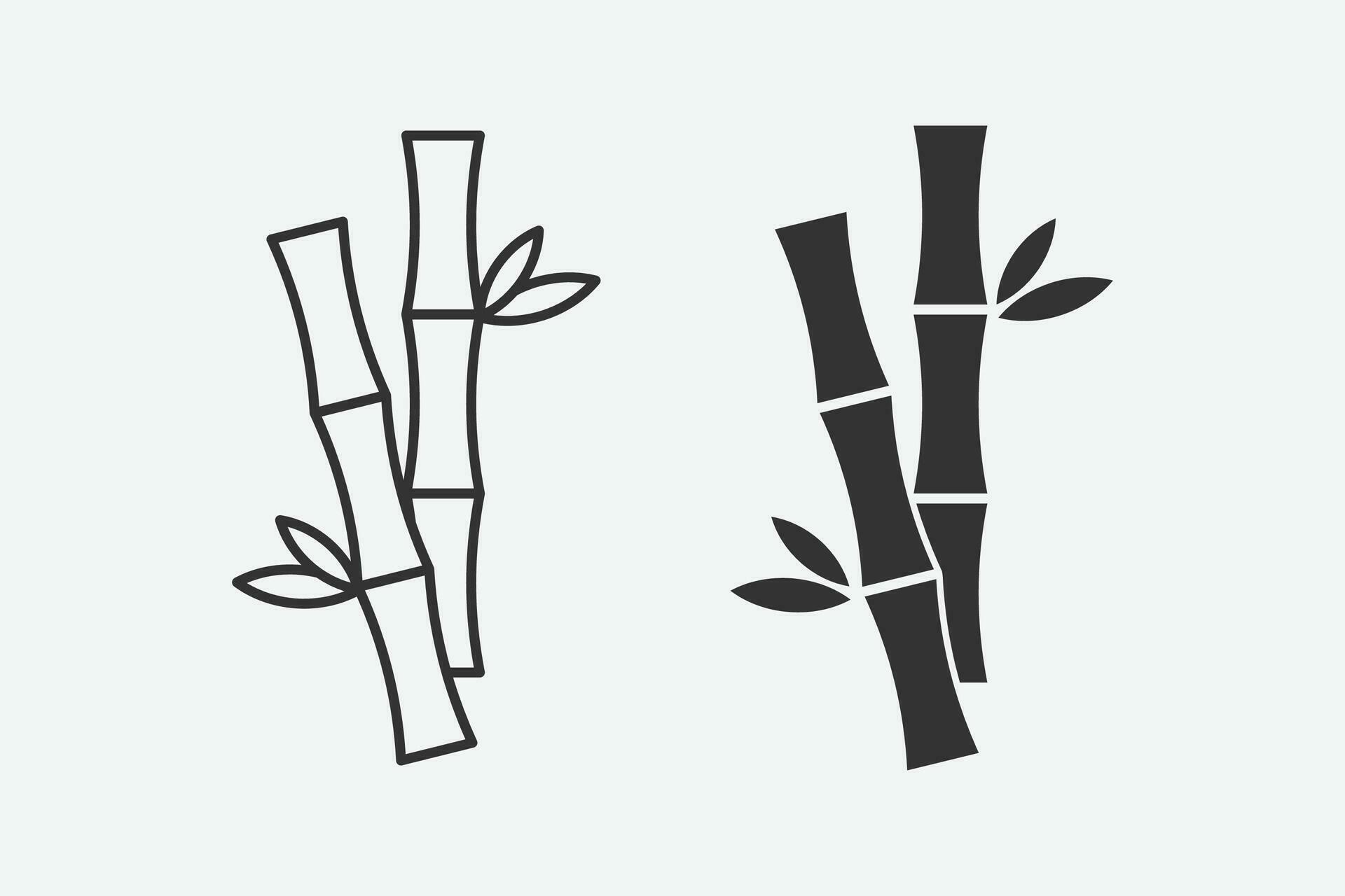 Bamboo icon vector. Linear style sign for mobile concept and web design ...