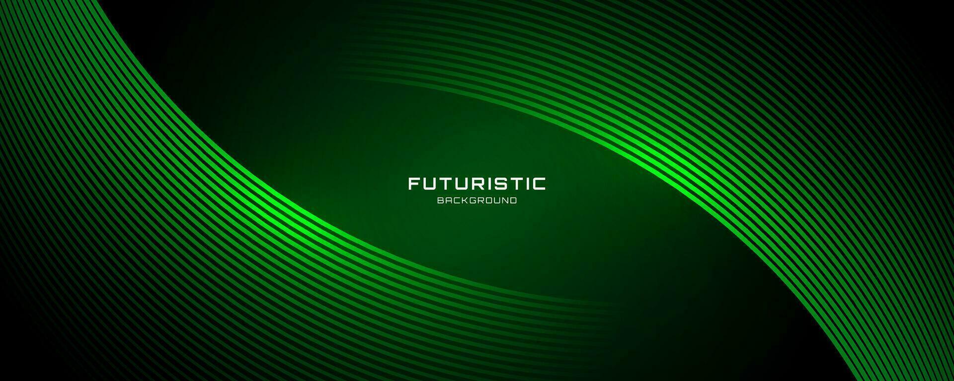 3d Green Techno Abstract Background Overlap Layer On Dark Space With
