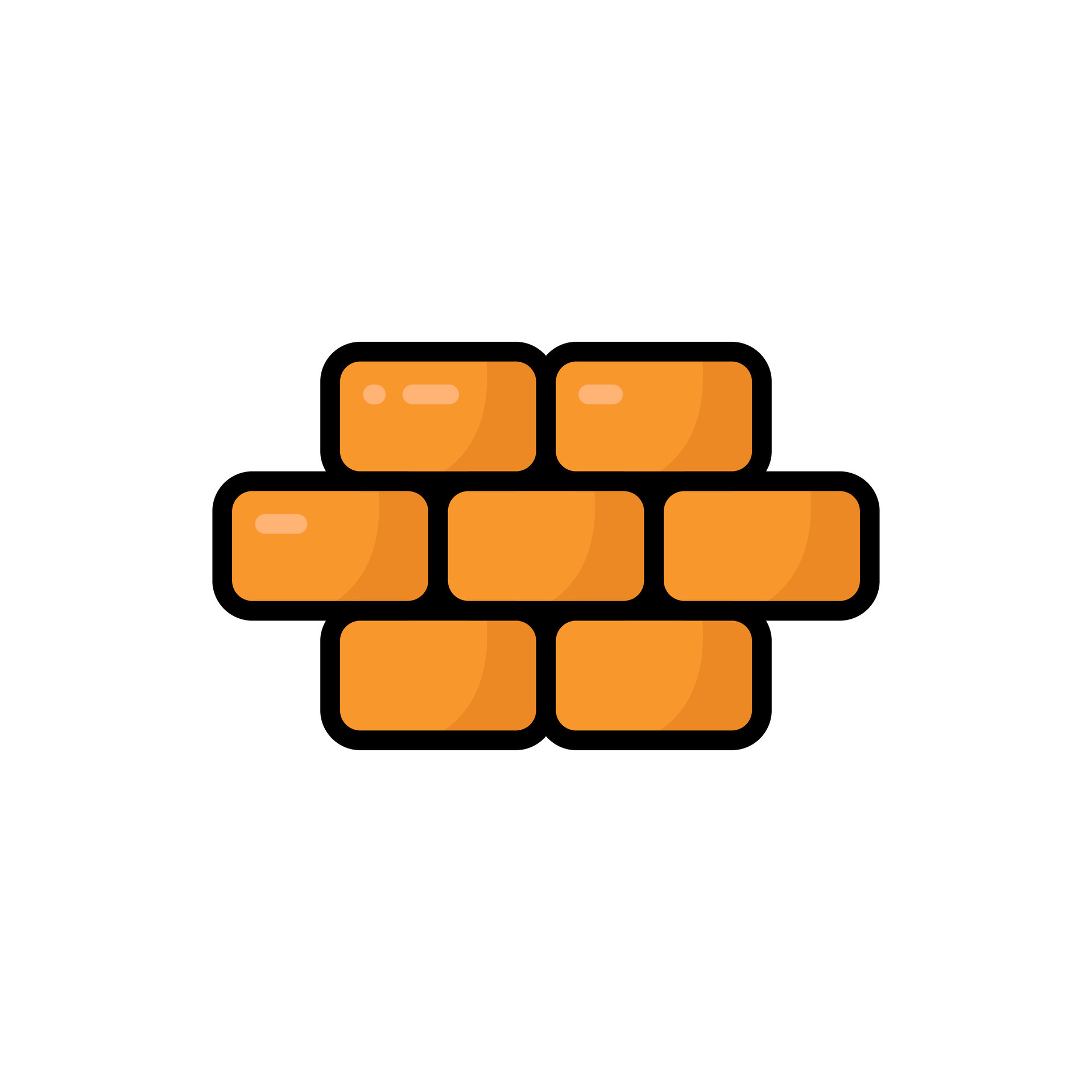 Ladrillos Dibujos Animados Vector Icono Ilustración Construcción
