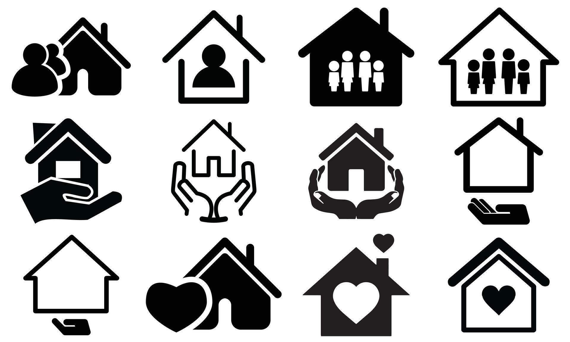 House Icon Set. Home vector illustration symbol. House icons sign ...