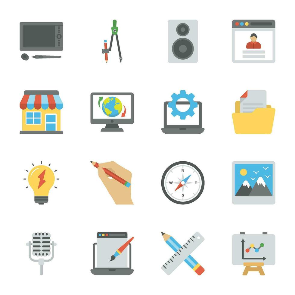 Pack of Web Development Flat Icons 27932050 Vector Art at Vecteezy