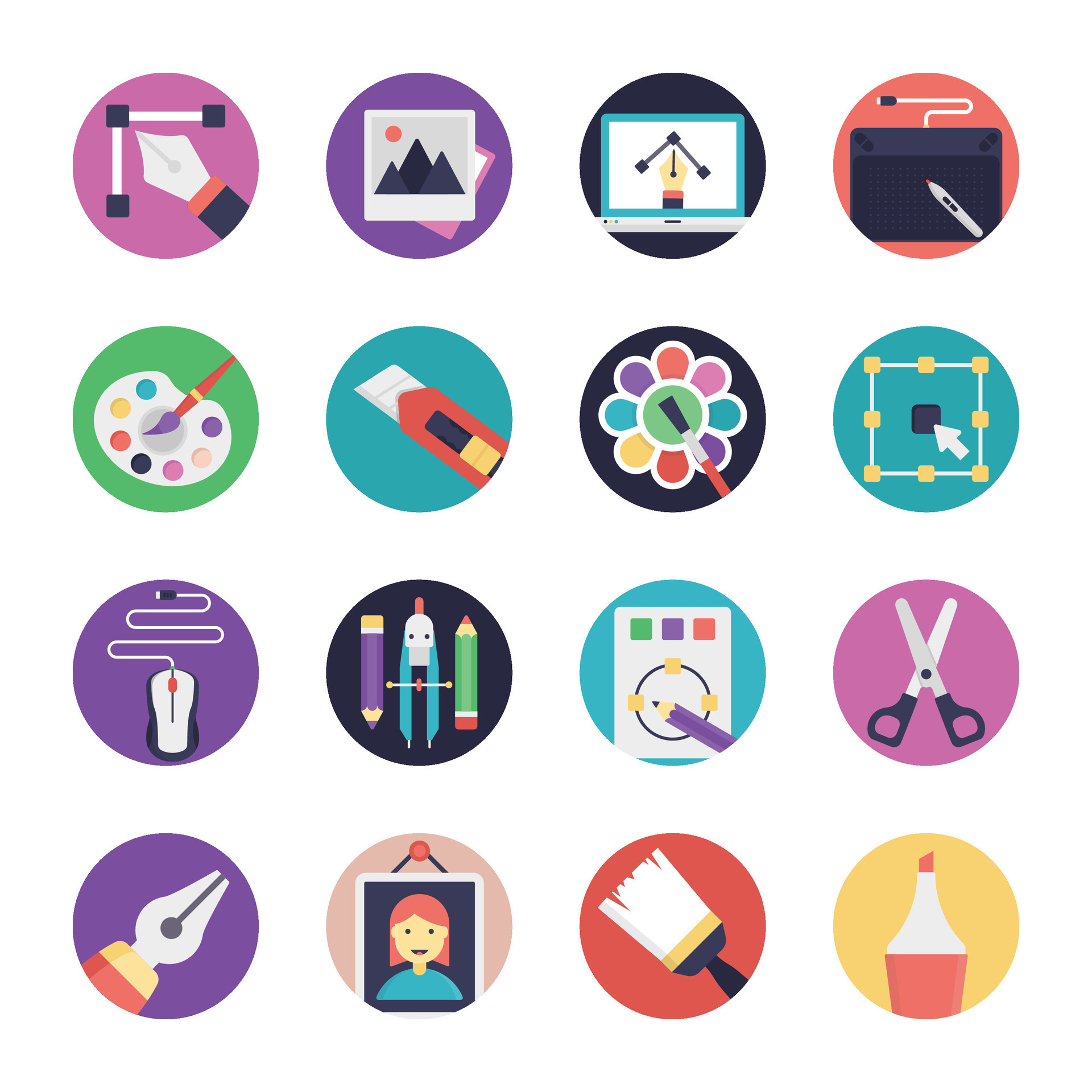 Set of Art and Design Flat Icons 27932203 Vector Art at Vecteezy