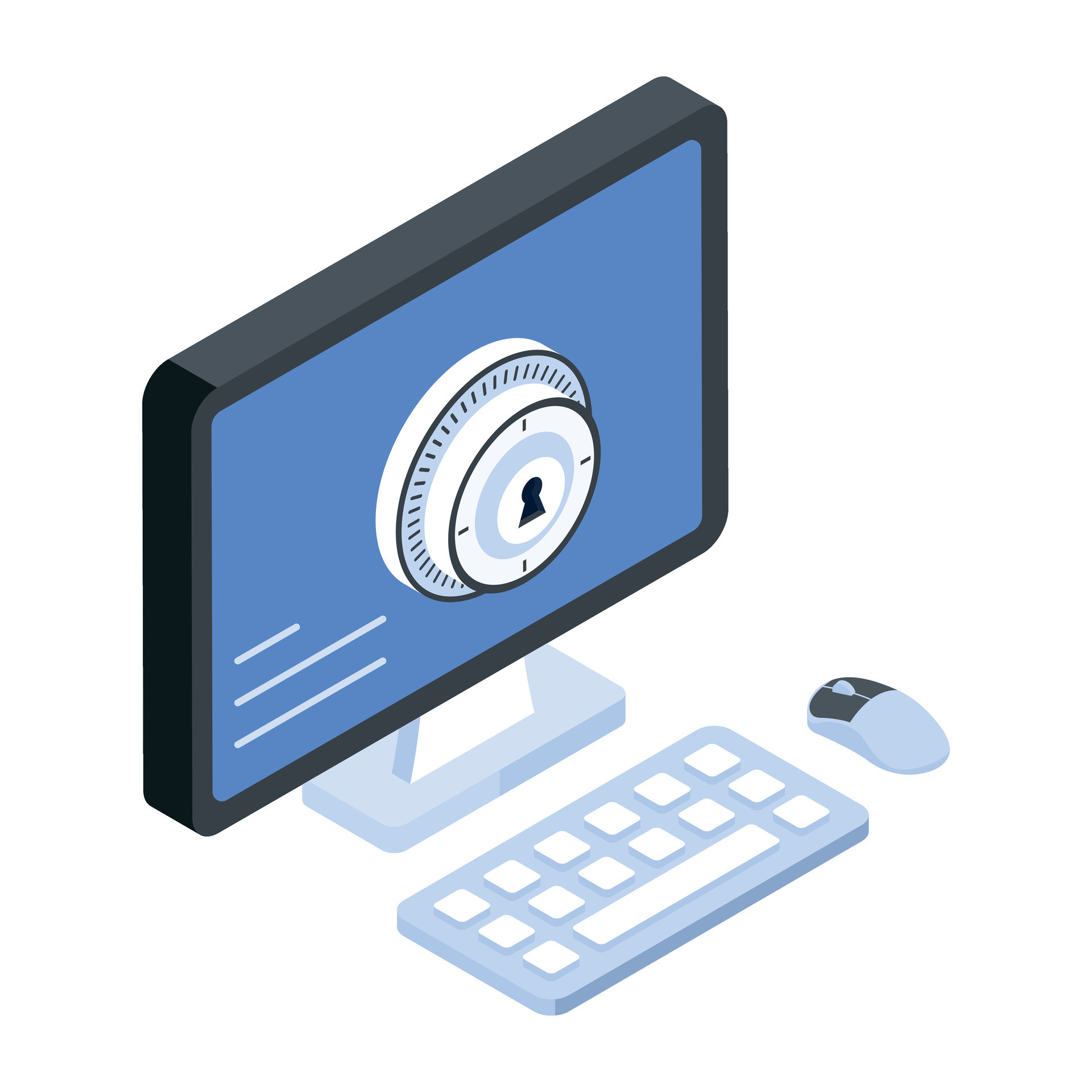 Handy isometric icon of pc lock 27935133 Vector Art at Vecteezy