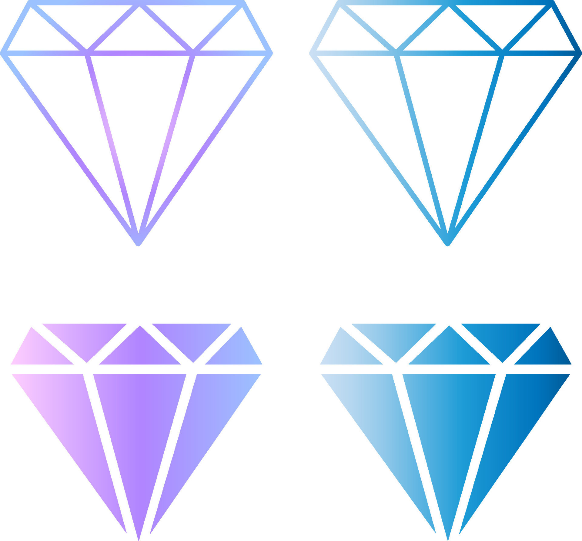 four multicolored gradient diamonds 27936526 Vector Art at Vecteezy