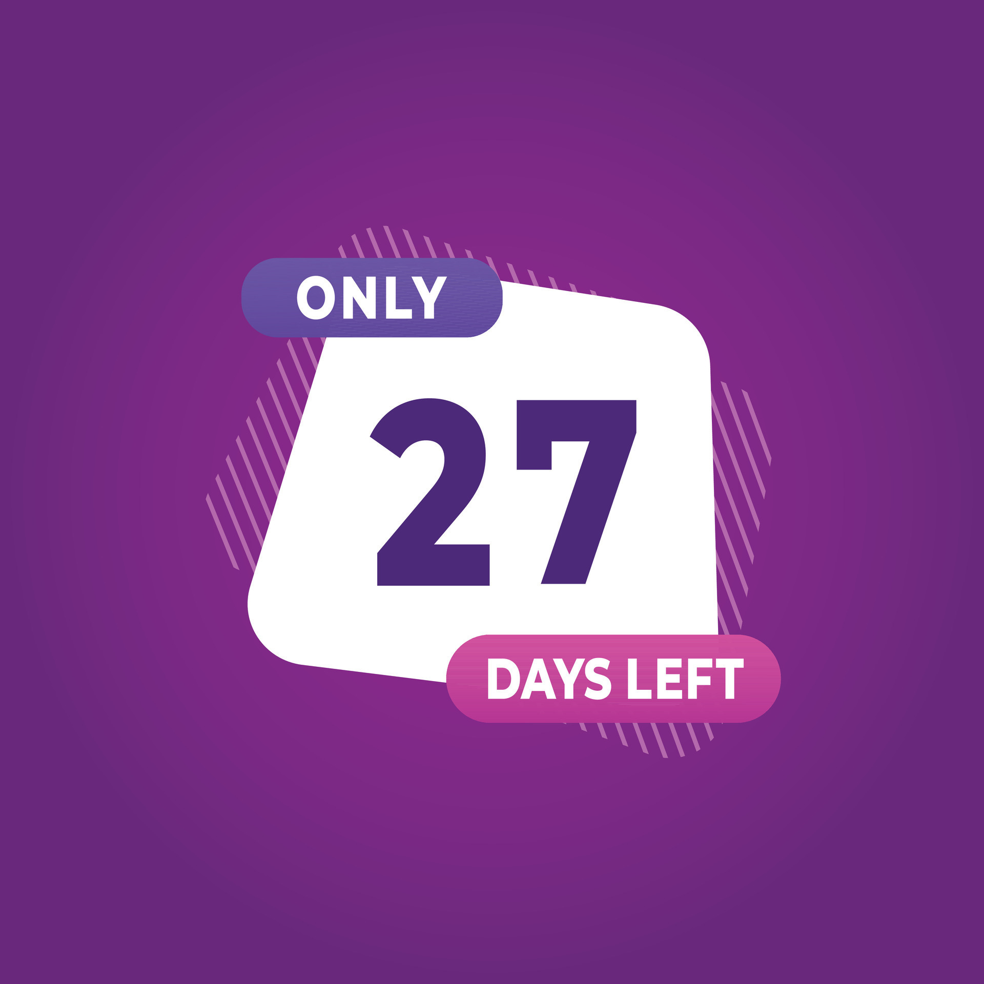 27 day left countdown discounts and sale time 27 day left sign label ...
