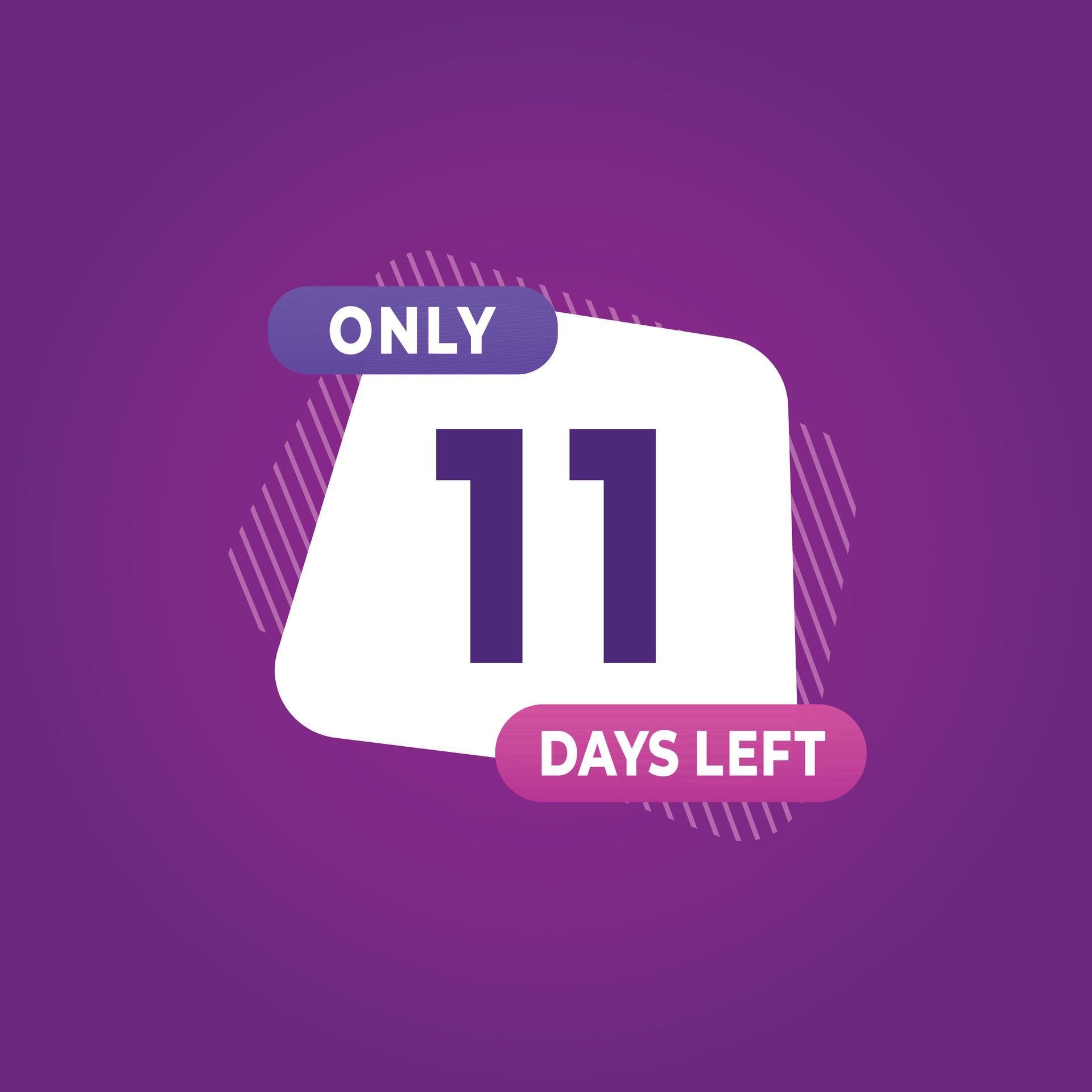 11 day left countdown discounts and sale time 11 day left sign label vector illustration ...