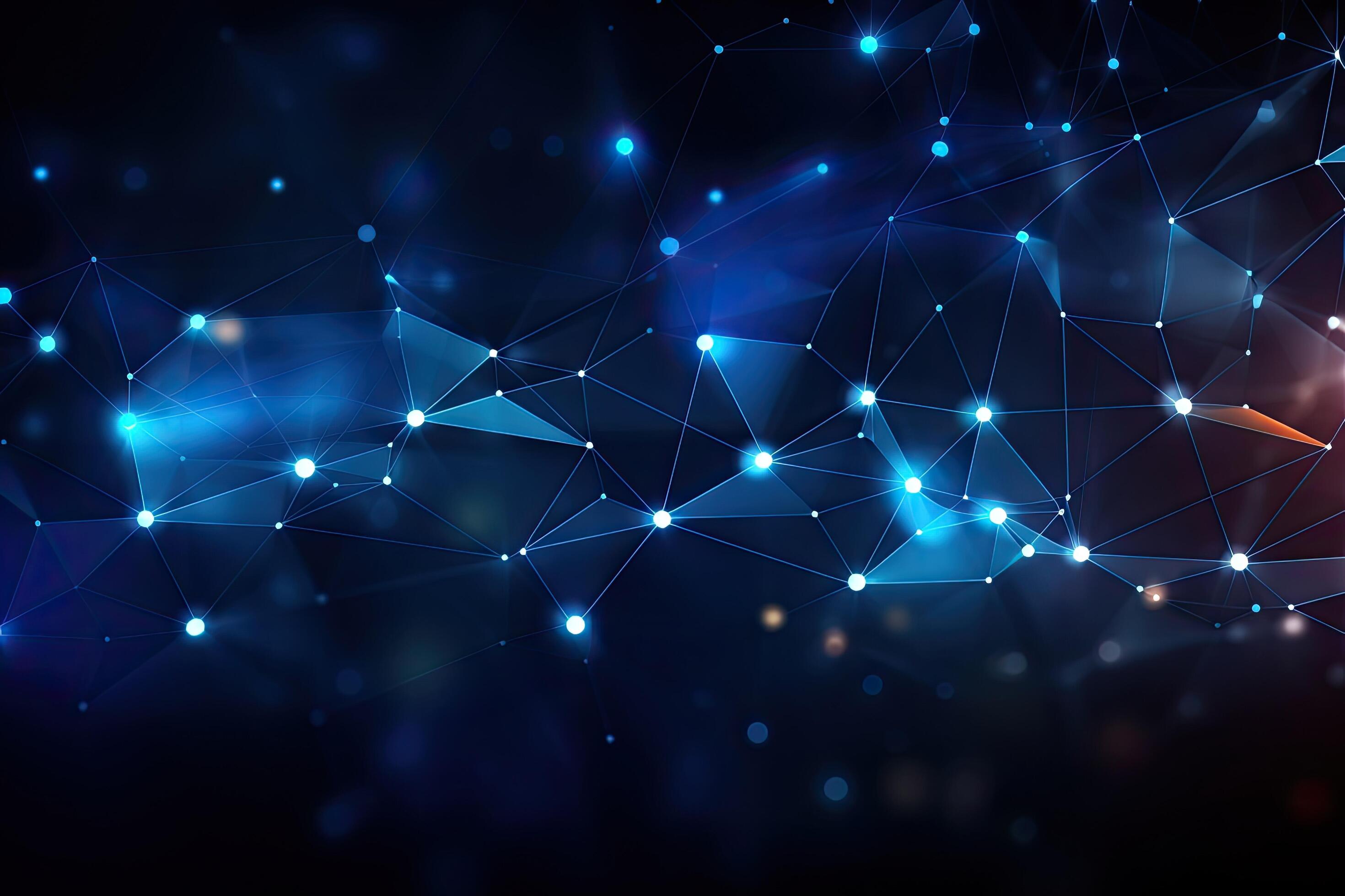 Abstract Technology Background With Connection Lines And Dots 3d Rendering Abstract Polygonal