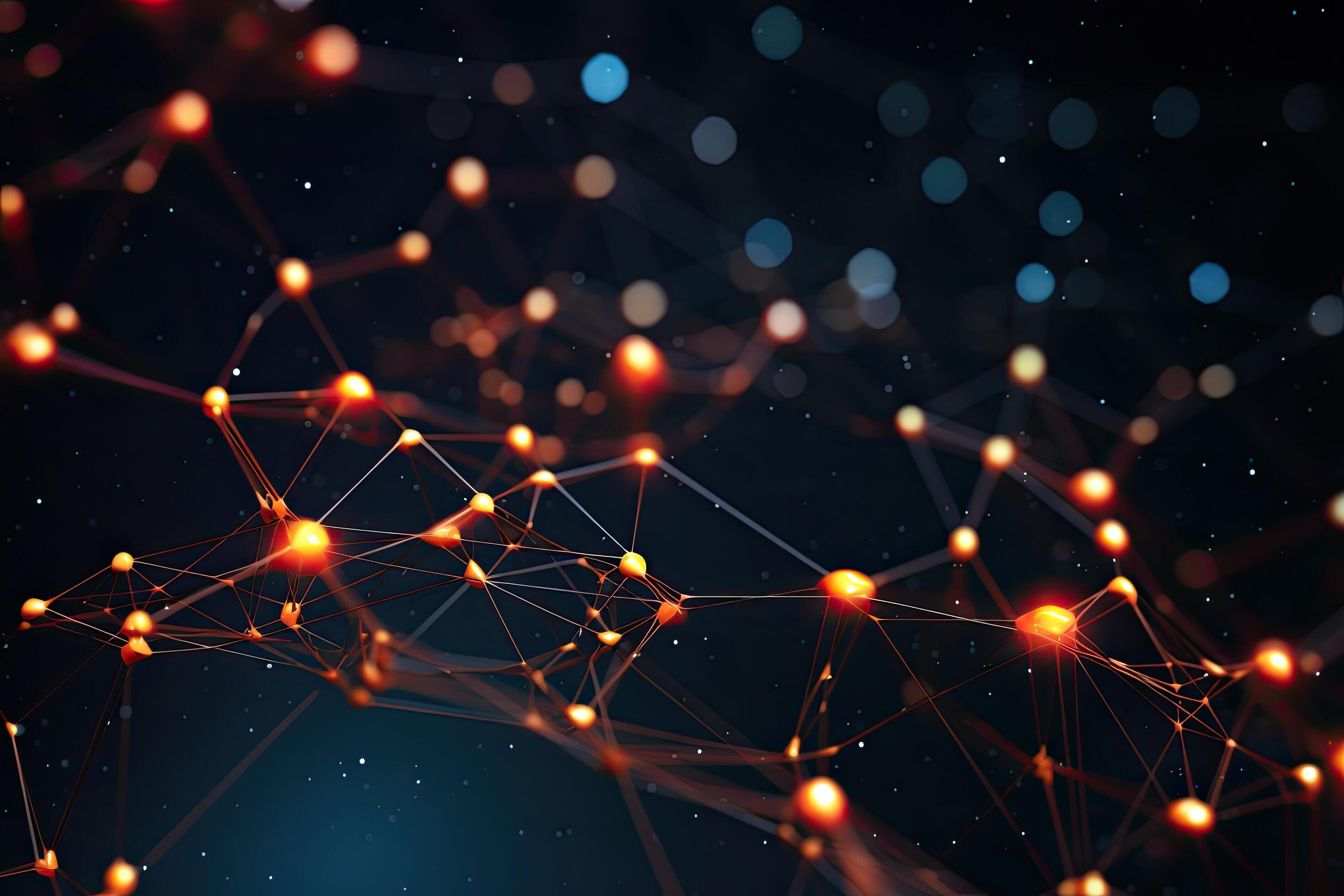 Abstract polygonal space low poly dark background with connecting dots and lines. Connection ...