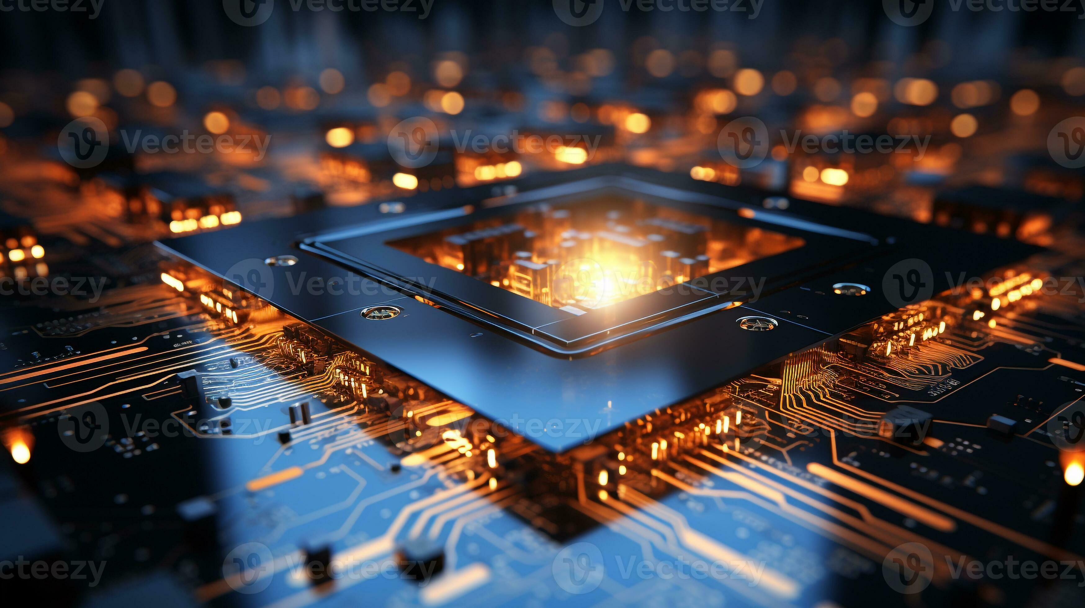 Ai chip display background on machine 27939287 Stock Photo at Vecteezy