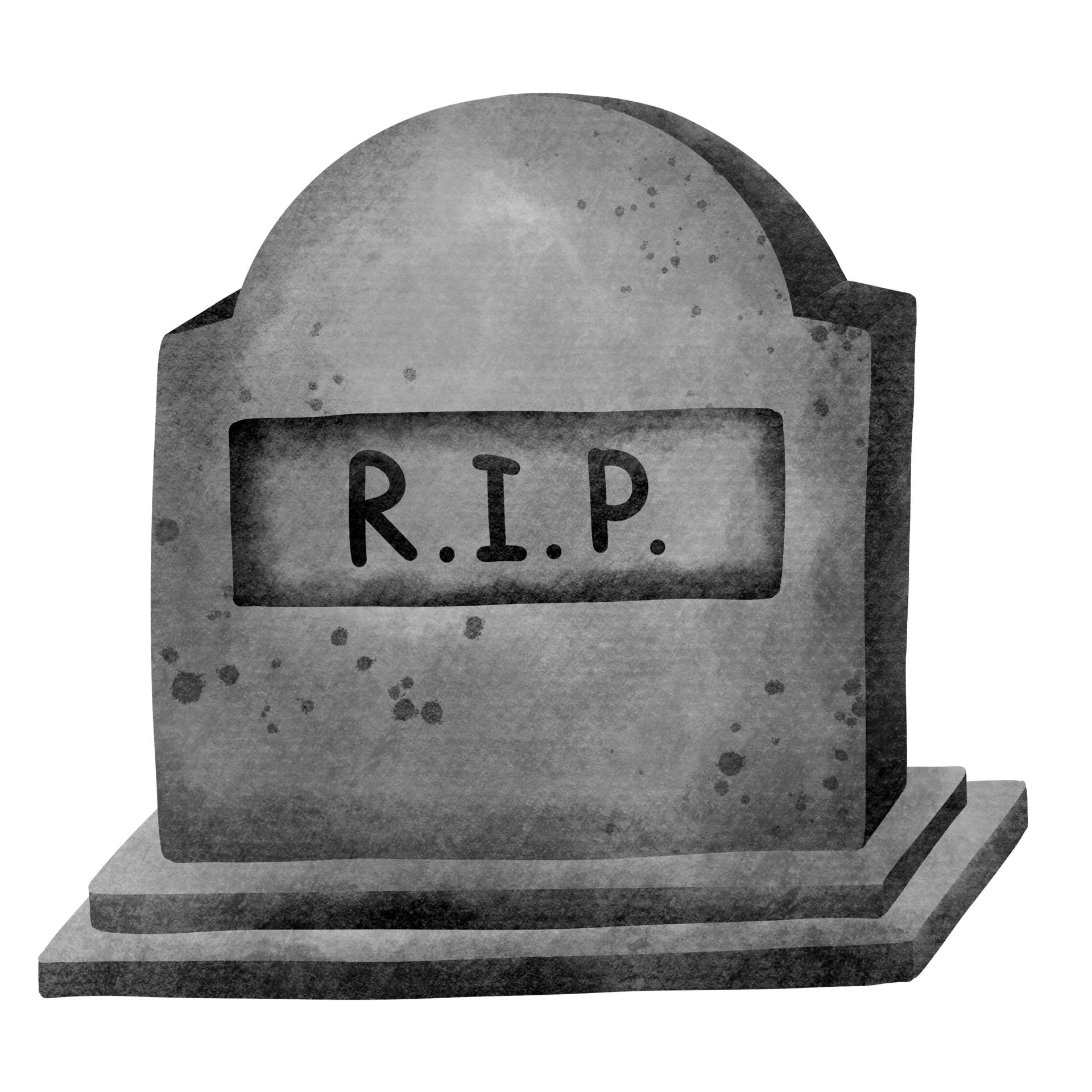 Isolated spooky grave tombstone RIP watercolor style in transparent ... Isolated spooky grave tombstone RIP watercolor style in transparent ...