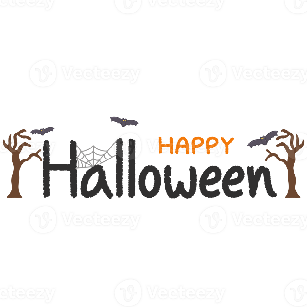 Hand drawn lettering happy halloween greeting 27942690 PNG Hand drawn lettering happy halloween greeting 27942690 PNG