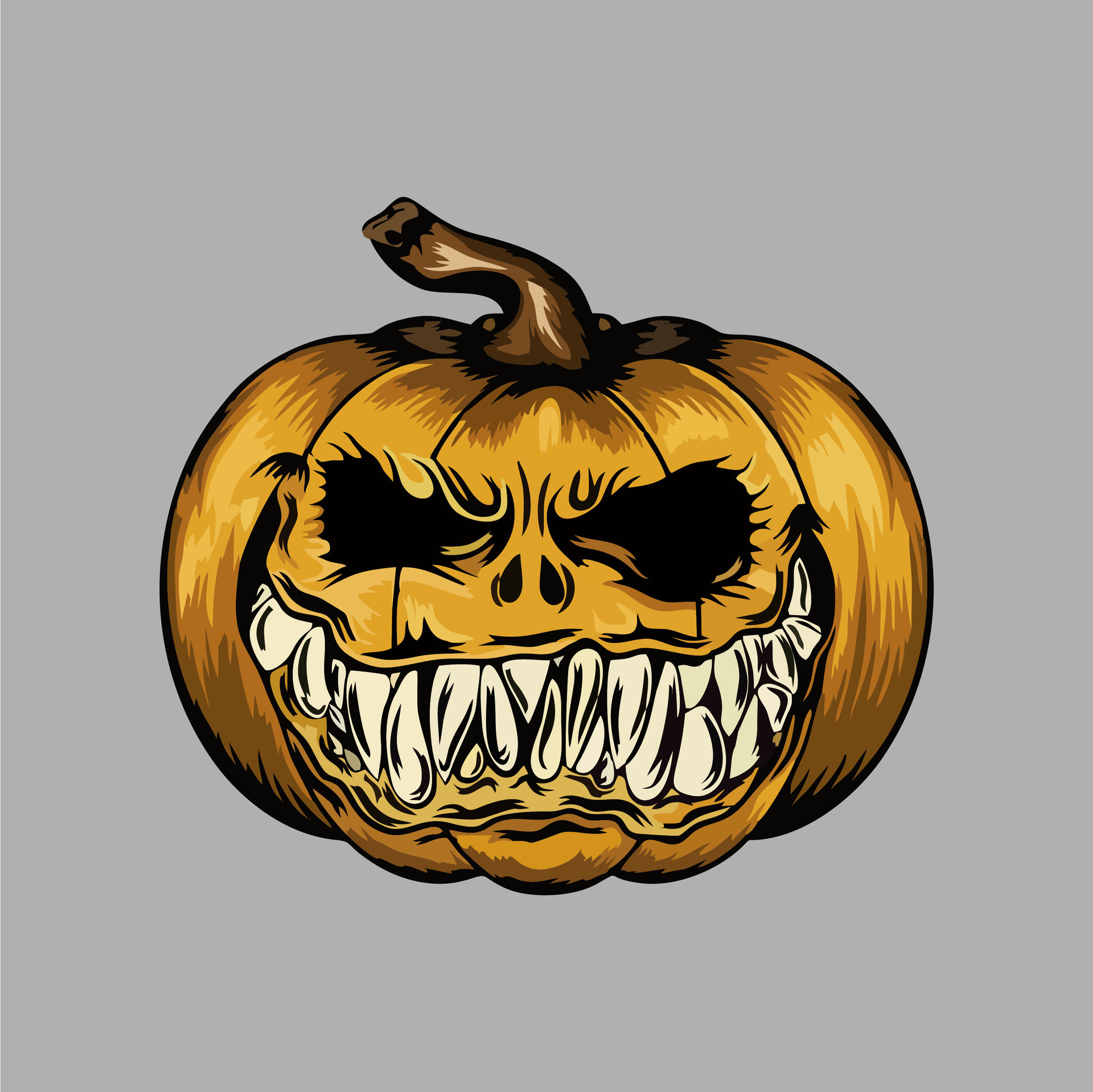 the best illustration of a scary pumpkin 27942772 Vector Art at Vecteezy