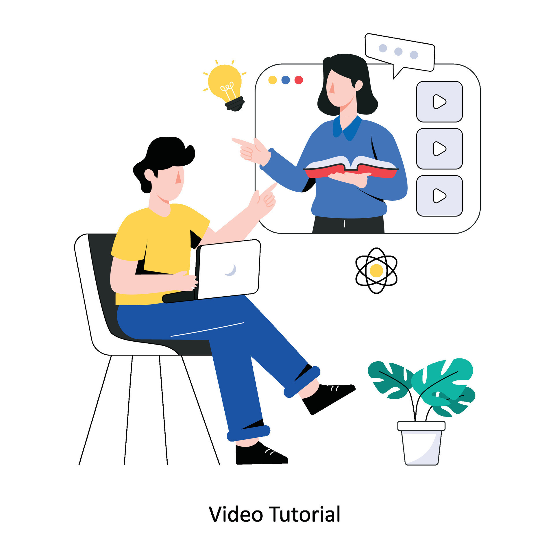 Video Tutorial flat style design vector illustration. stock ...