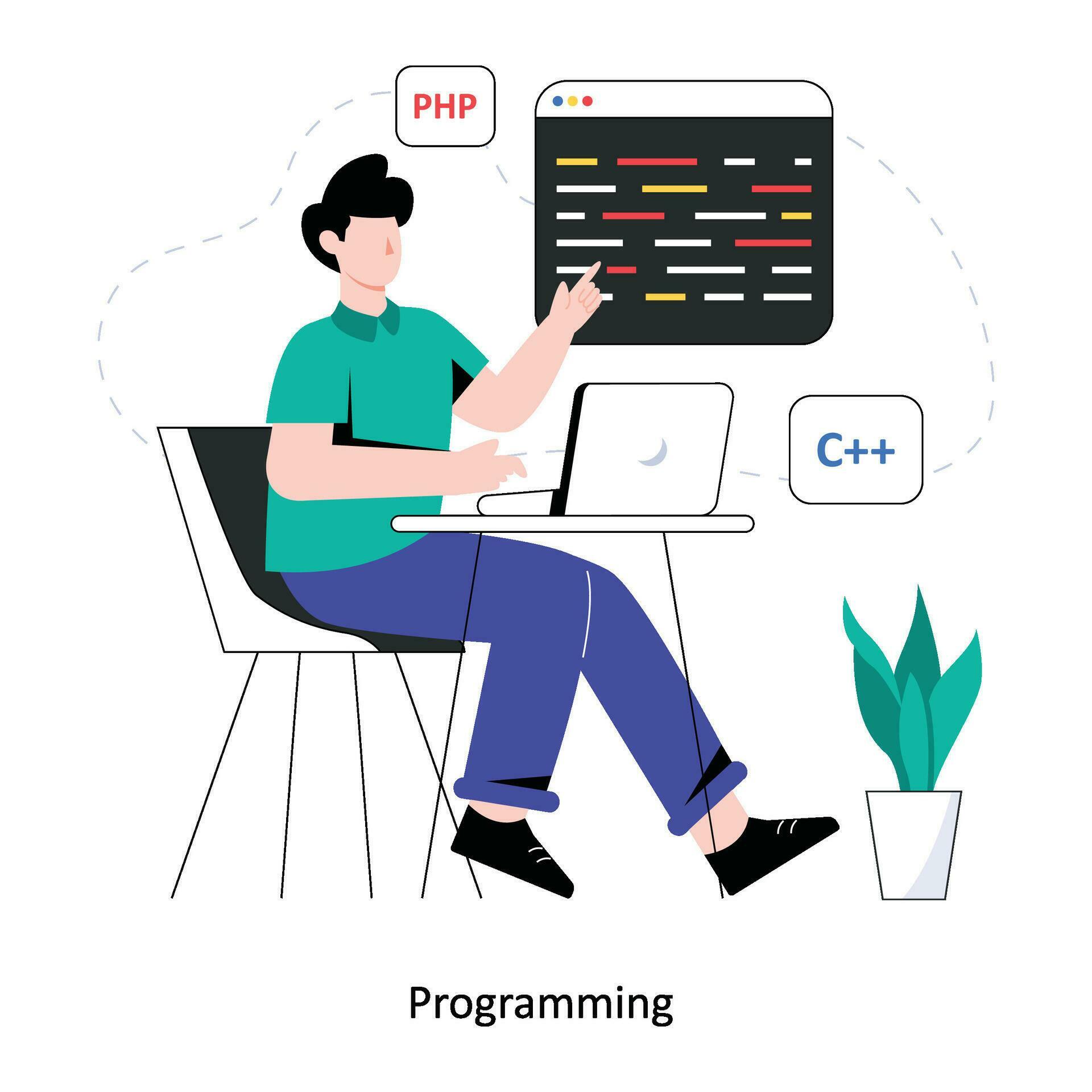 Programming Flat Style Design Vector illustration. Stock illustration ...