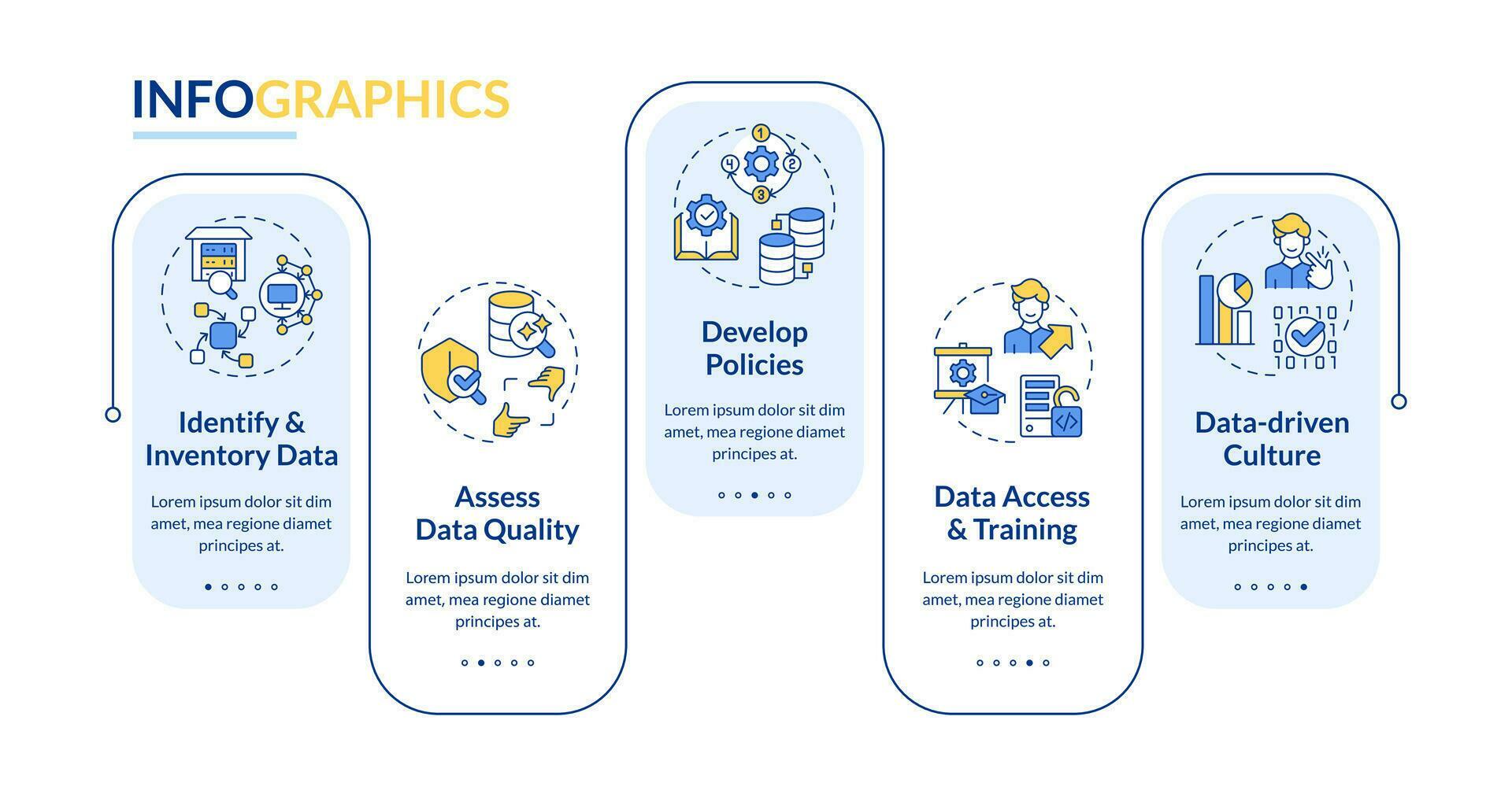 Data democratization vector infographics template with linear icons ... Data democratization vector infographics template with linear icons ...