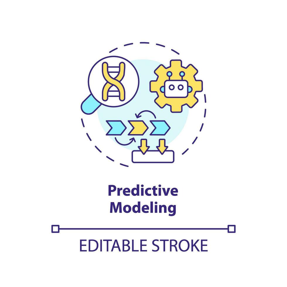 Predictive Modeling Concept Icon Analyze Large Datasets Of Patient Information Ai And Ml In