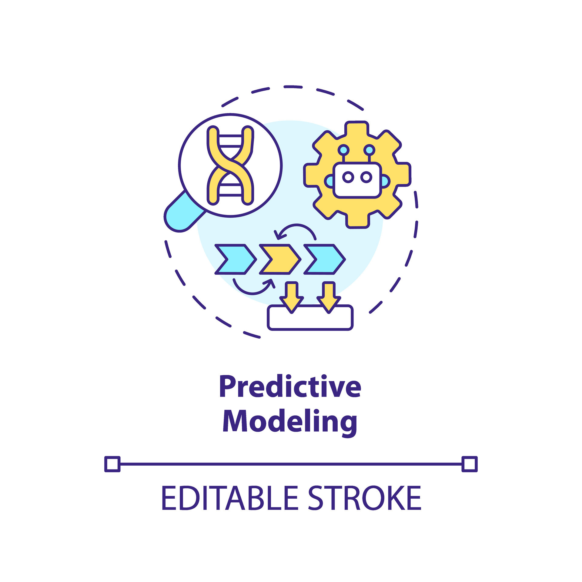 Predictive modeling concept icon. Analyze large datasets of patient ...