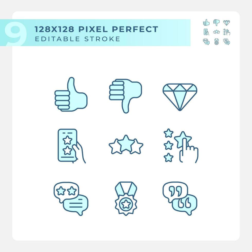Customer rating pixel perfect RGB color icons set. Client feedback ...