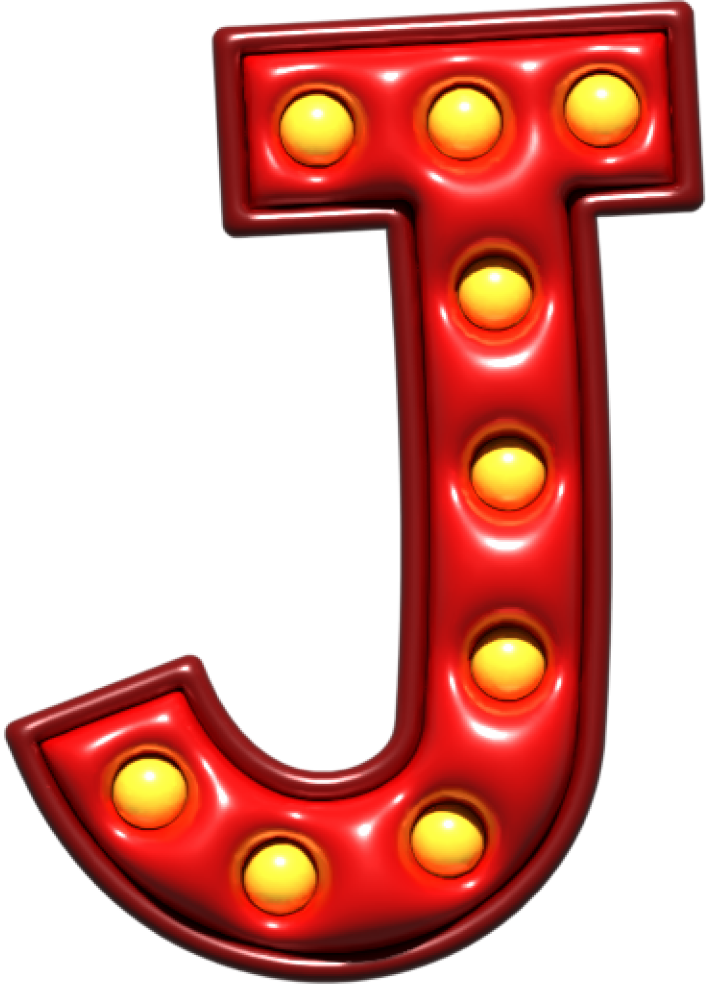 Shiny Red 3d Uppercase Letter J 27950680 Png
