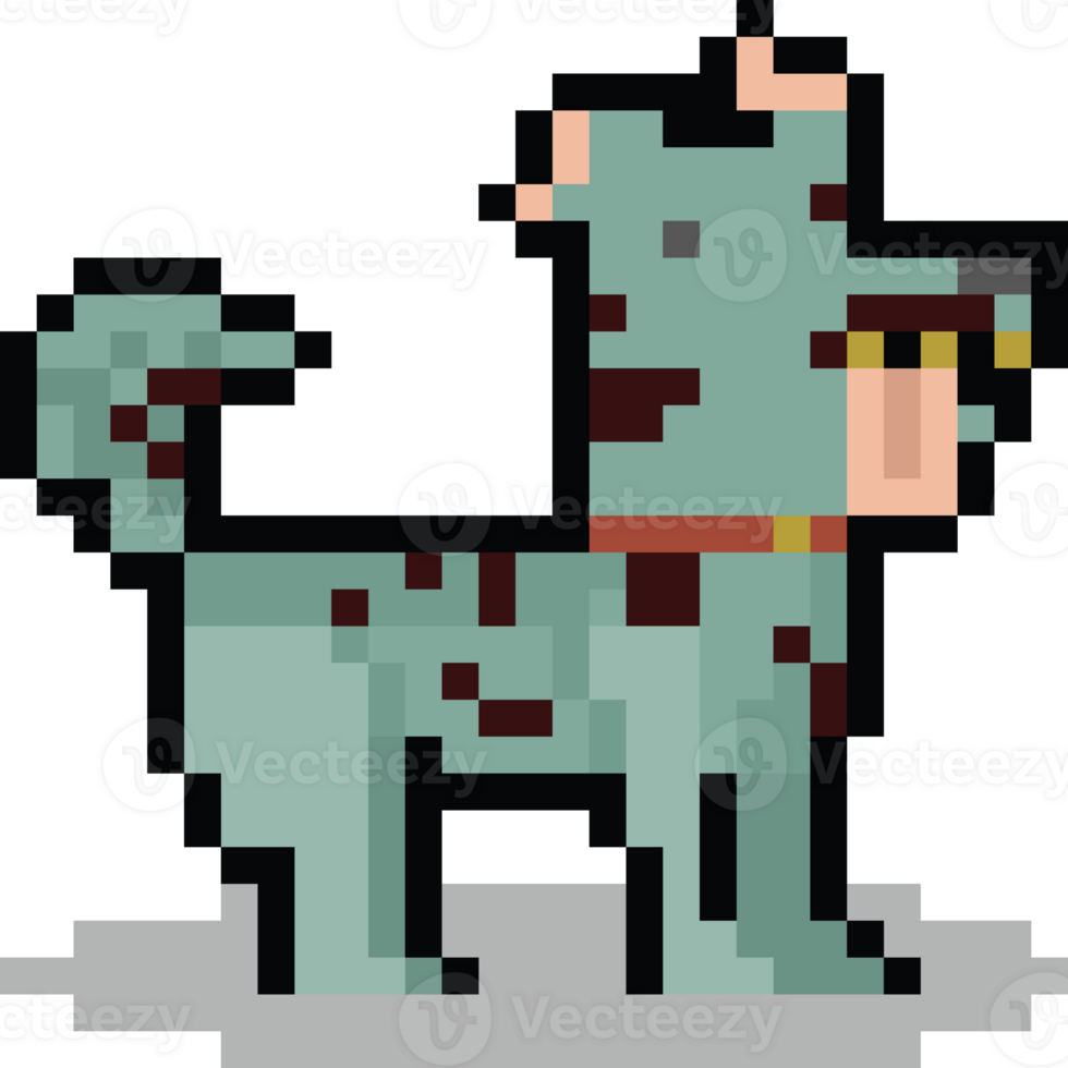 Pixel Arte Desenho Animado Zumbi Cachorro Personagem 27951066 Png