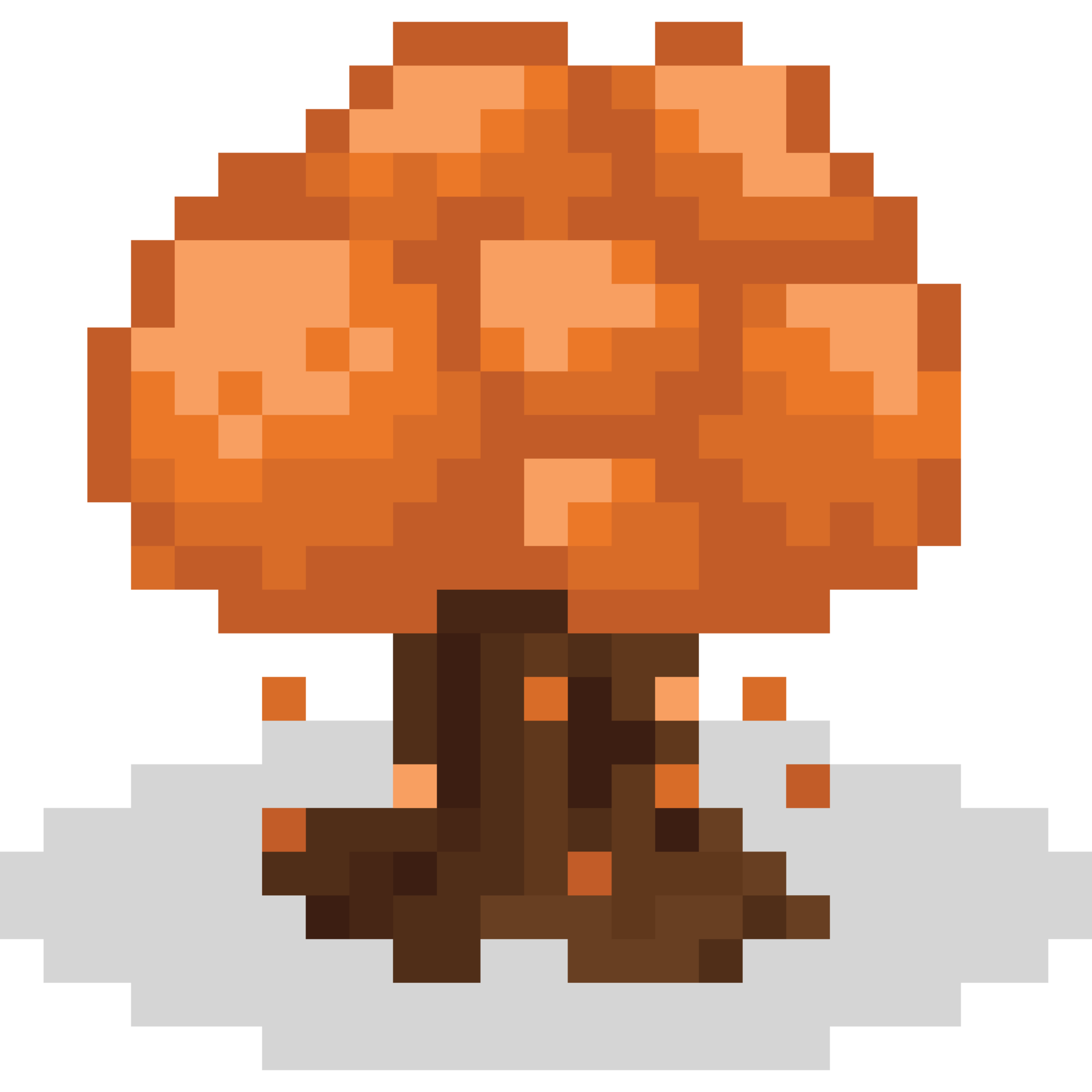 Pixel Art Autumn Tree With Falling Leaves 27951103 Png