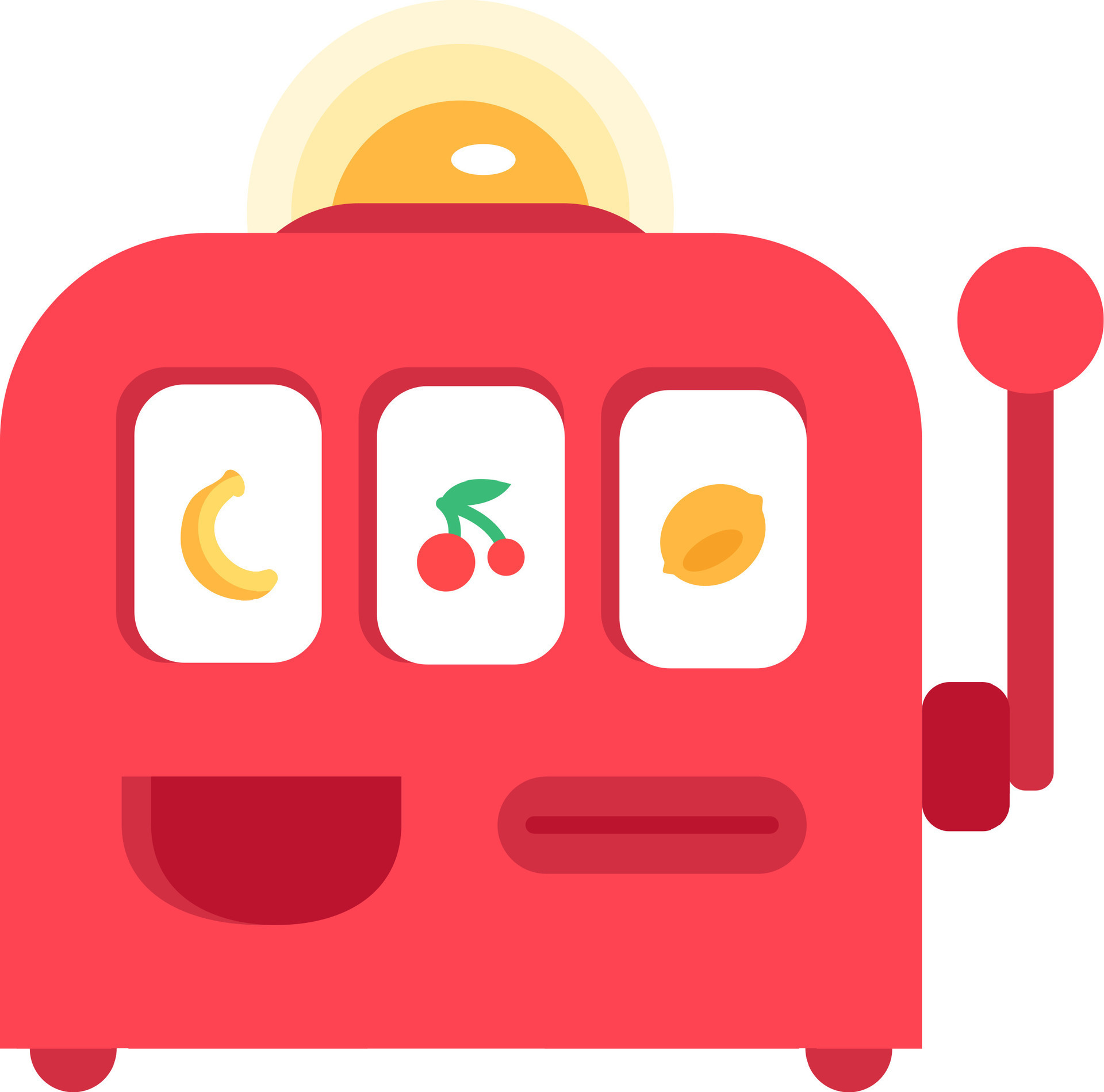 Red Slot Machine With Spinning Fruits 27951246 Vector Art at Vecteezy