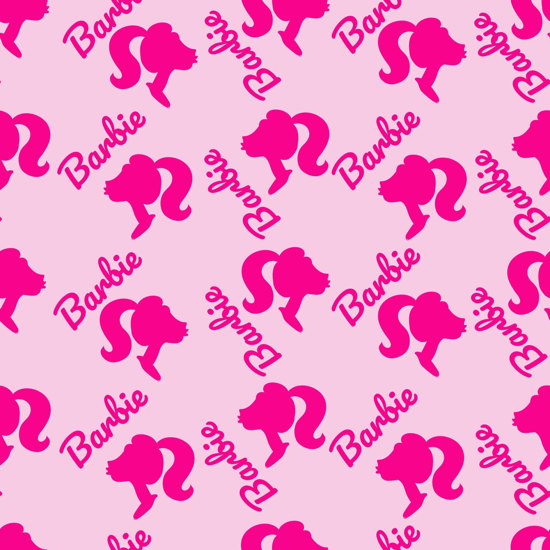 Seamless pattern with Barbie hand drawn calligraphy text, barbie ...