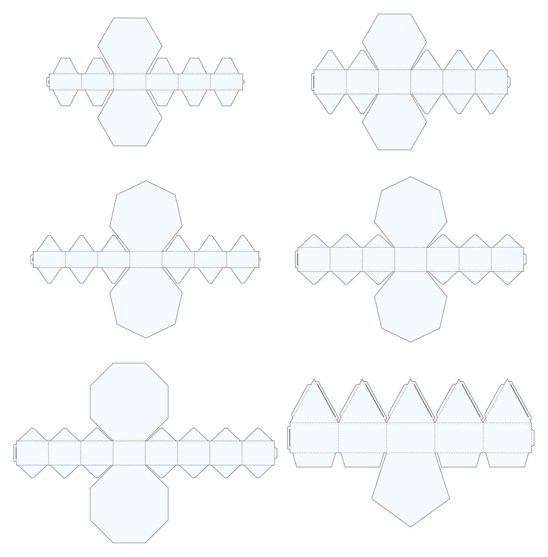 Editable Collection Foldable Box Die Cut Cube Template Blueprint Layout With Cutting And Scoring