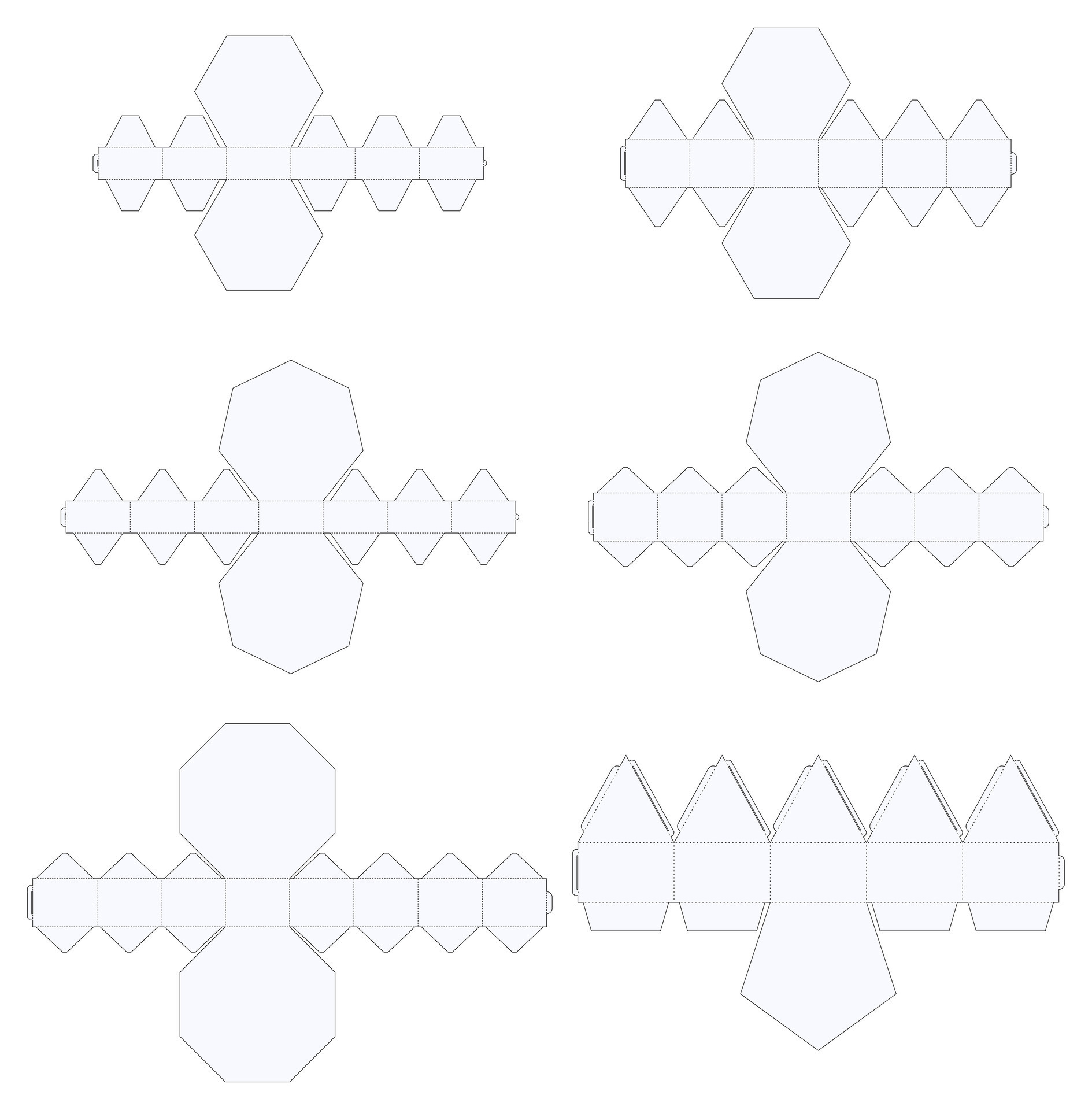 Editable Collection Foldable Box Die Cut Cube Template Blueprint Layout With Cutting And Scoring