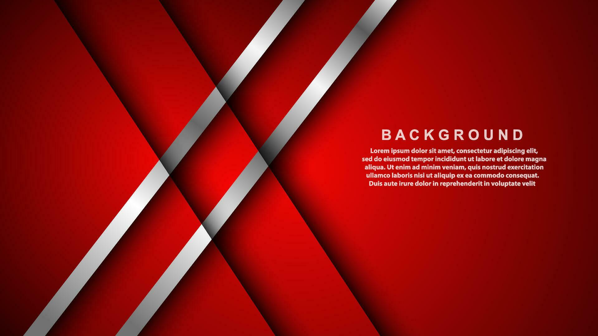 Abstract red overlapping layers background combined with silver ...