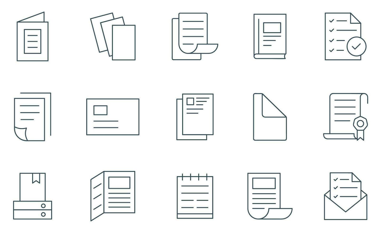 File Document Line Icon Set Collection Of Paper And Files Management