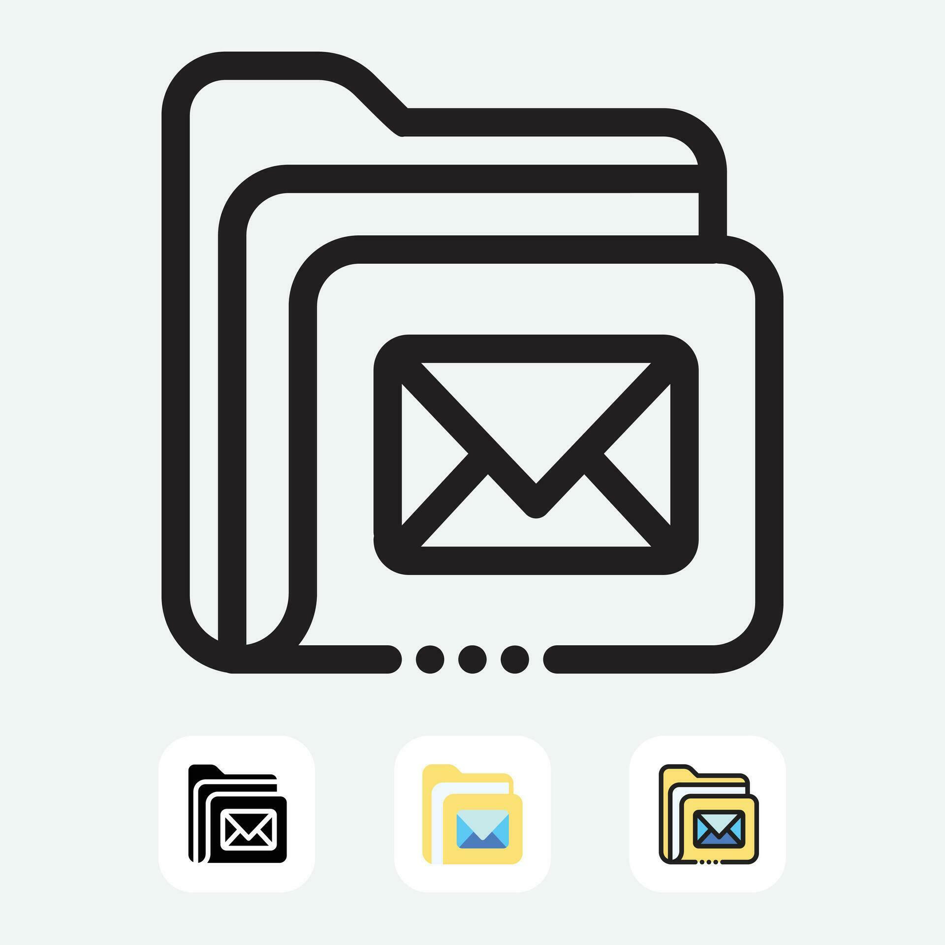 Business Email Management Illustration. Vector Icons for Email Folders ...