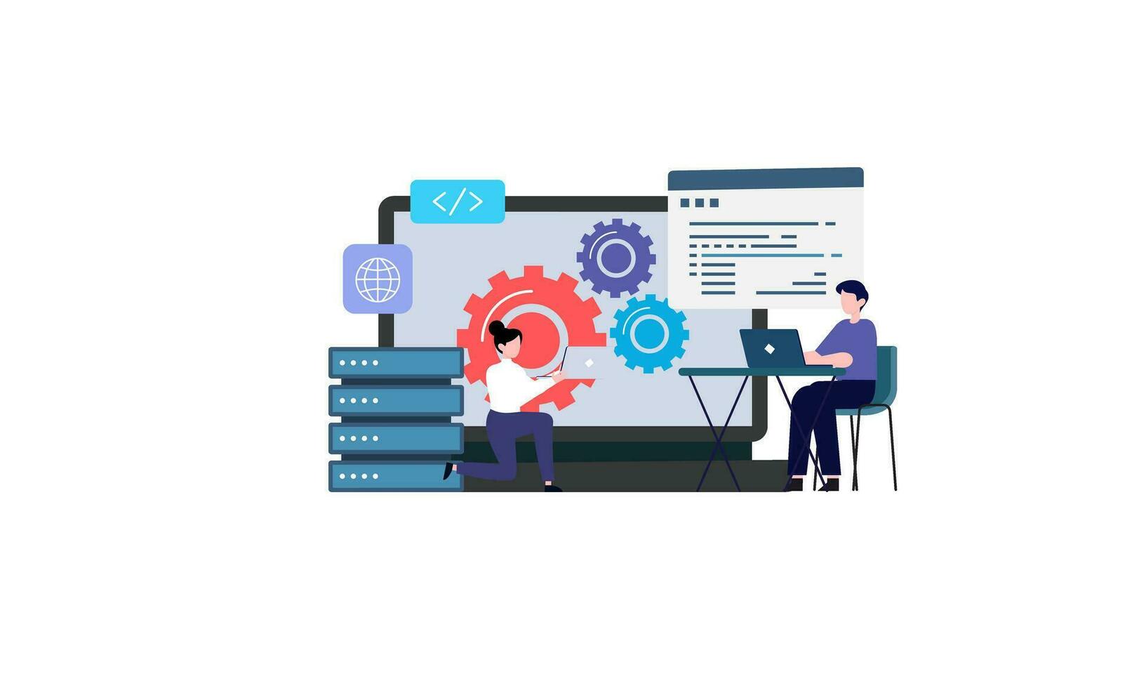 Development concept software development process website interface design improvement ...