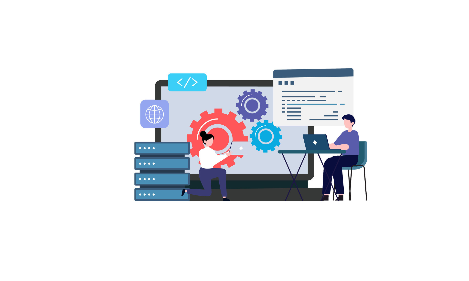 Development concept software development process website interface ...