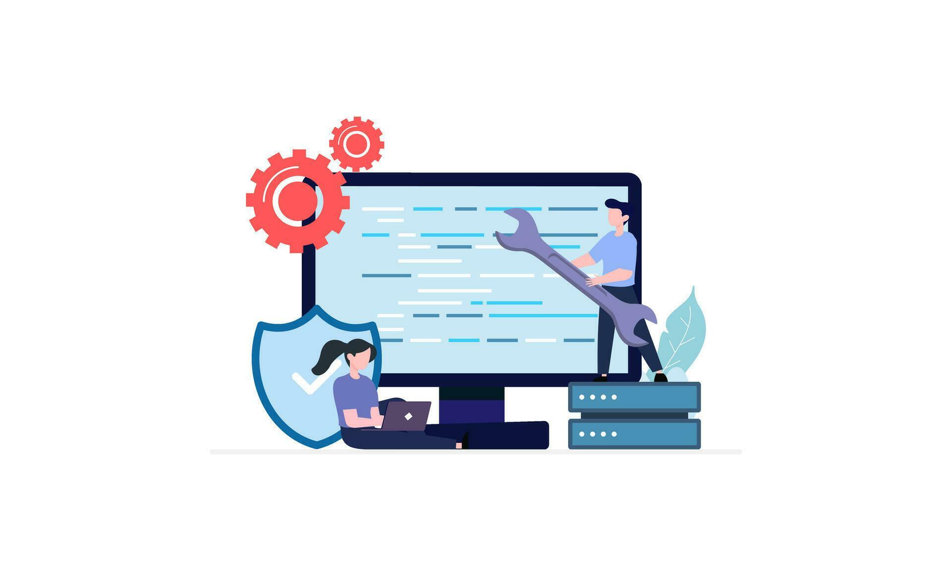 Development concept software development process website interface design improvement ...