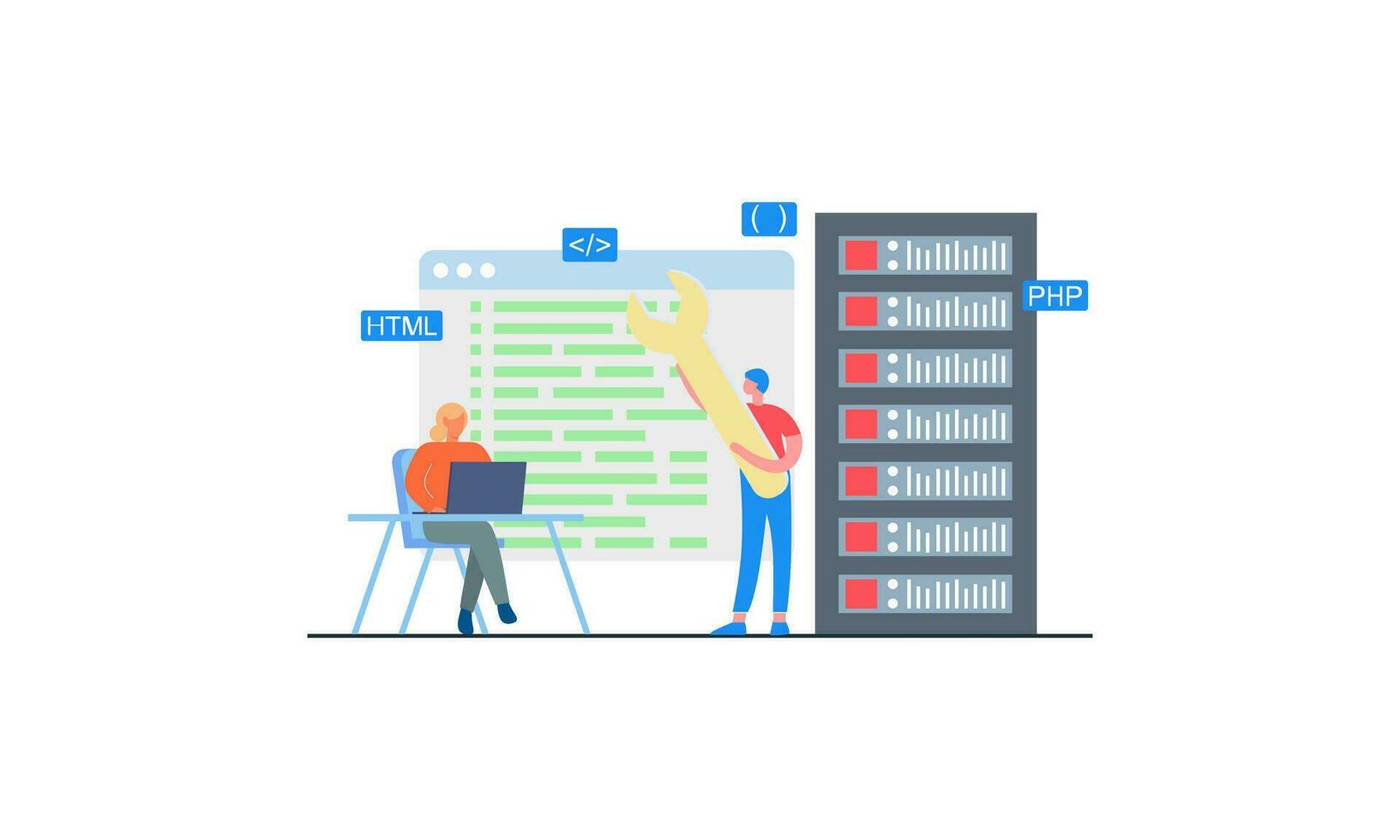 Development concept software development process website interface design improvement ...