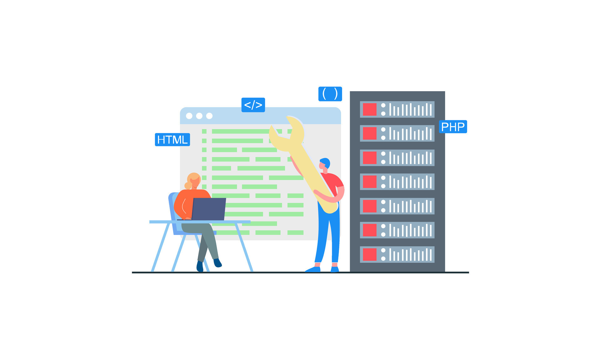 Development concept software development process website interface ...