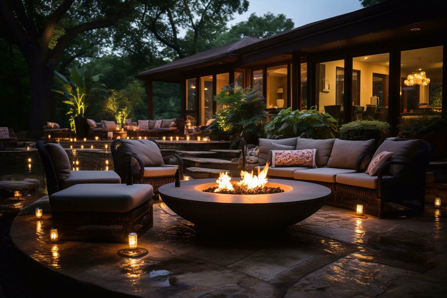 Backyard Blaze Captivating Image of Fire Pit Created with Generative AI ... Backyard Blaze Captivating Image of Fire Pit Created with Generative AI ...