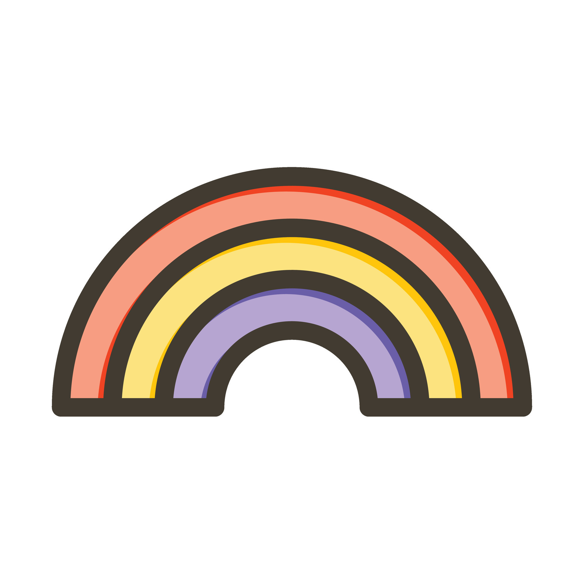 Rainbow Vector Thick Line Filled Colors Icon For Personal And ...