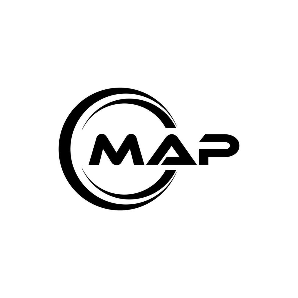 MAP letter logo design in illustration. Vector logo, calligraphy ...