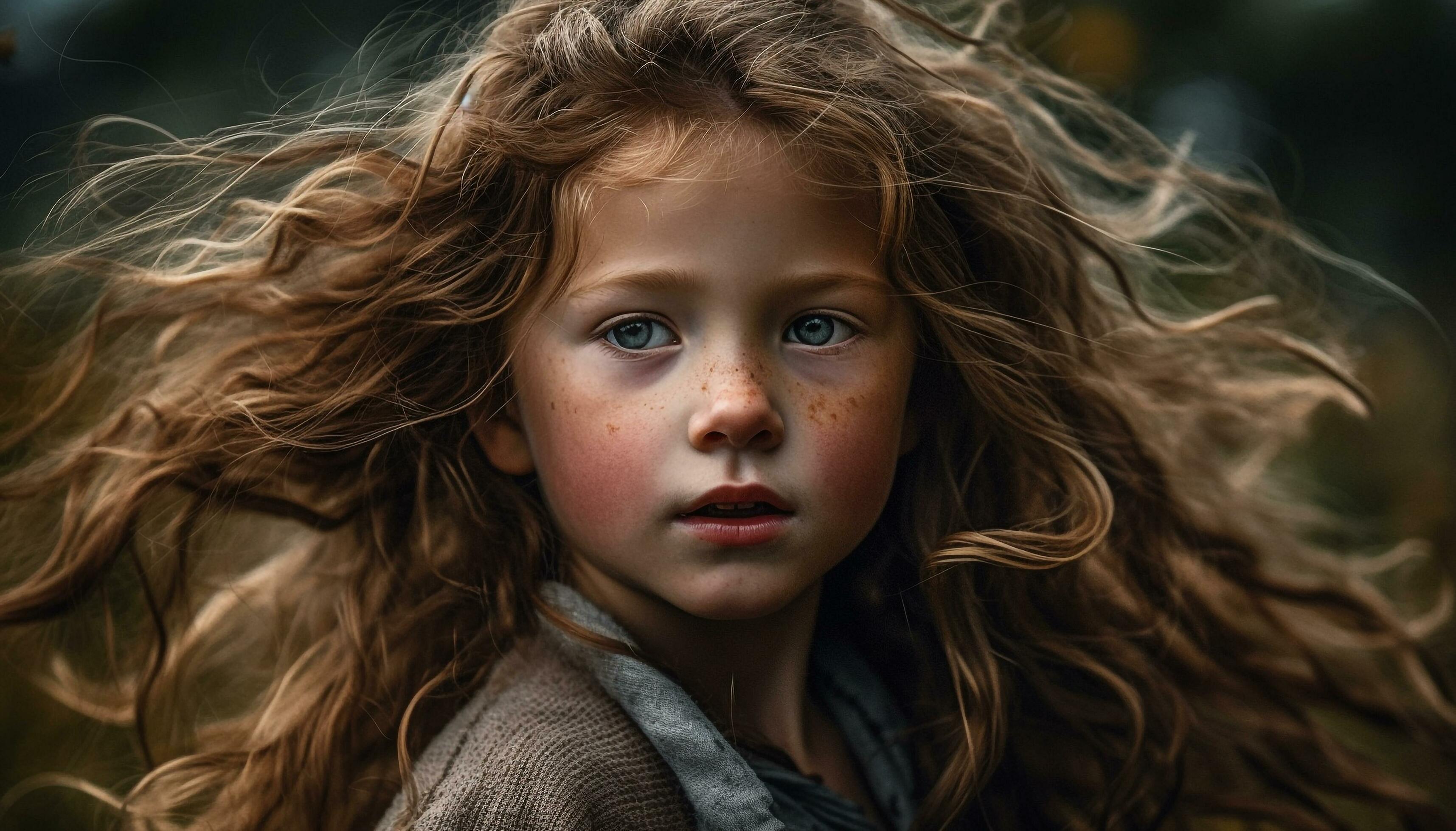 Little Girl With Curly Brown Hair Little Girl With Curly Brown Hair