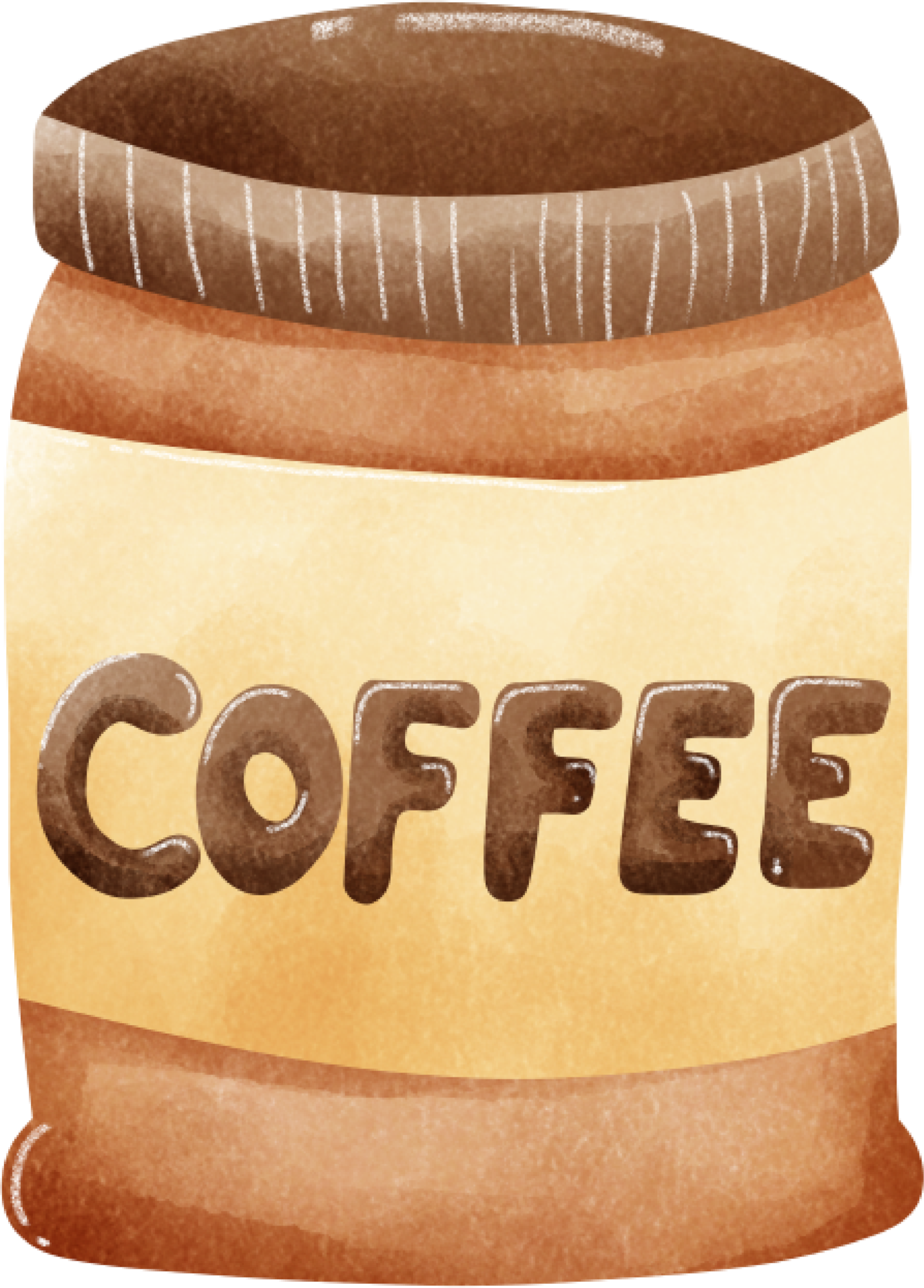 Watercolor Coffee Shop Element with Coffee Bean Container Hand Draw ... Watercolor Coffee Shop Element with Coffee Bean Container Hand Draw ...