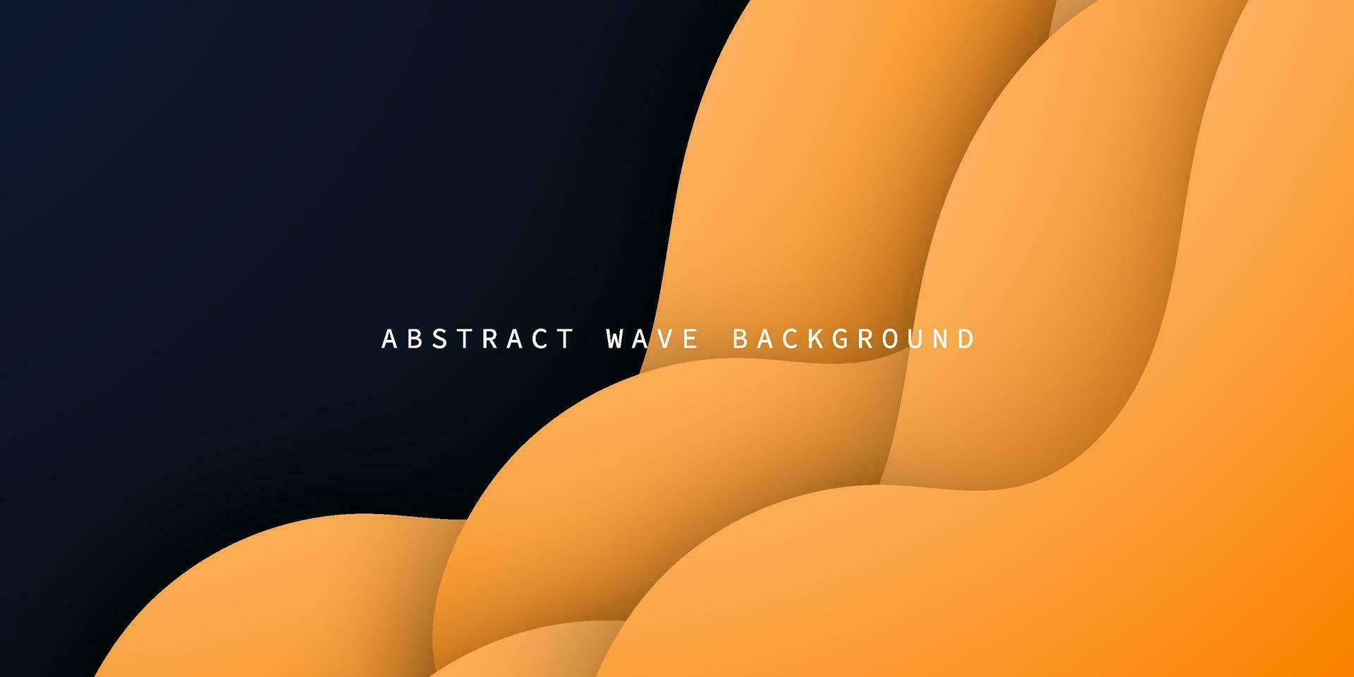 Popular Colorful Wave Abstract Background With Gradient Orange Soft Color On Dark Blue