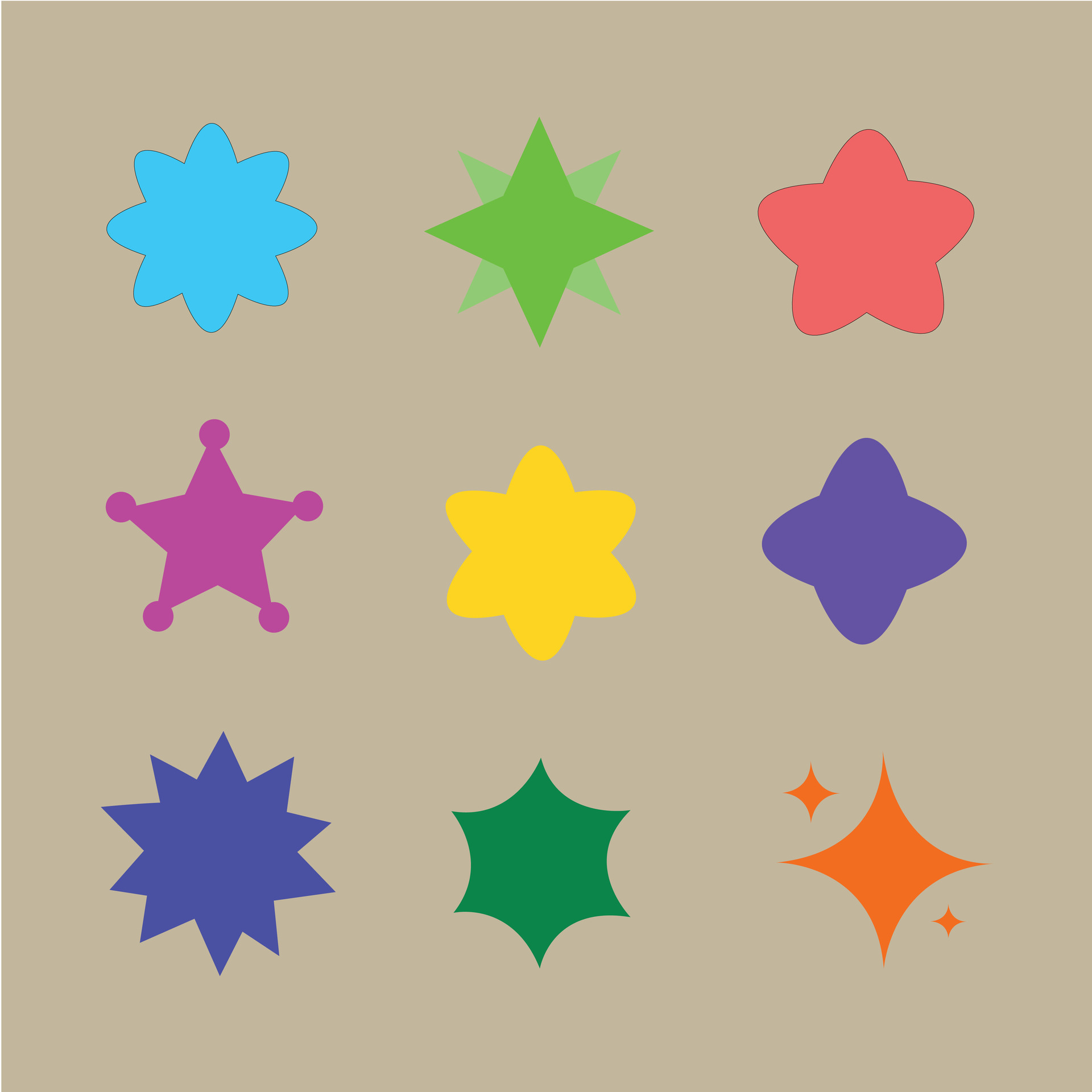 collection of colorful star shapes 27974328 Vector Art at Vecteezy