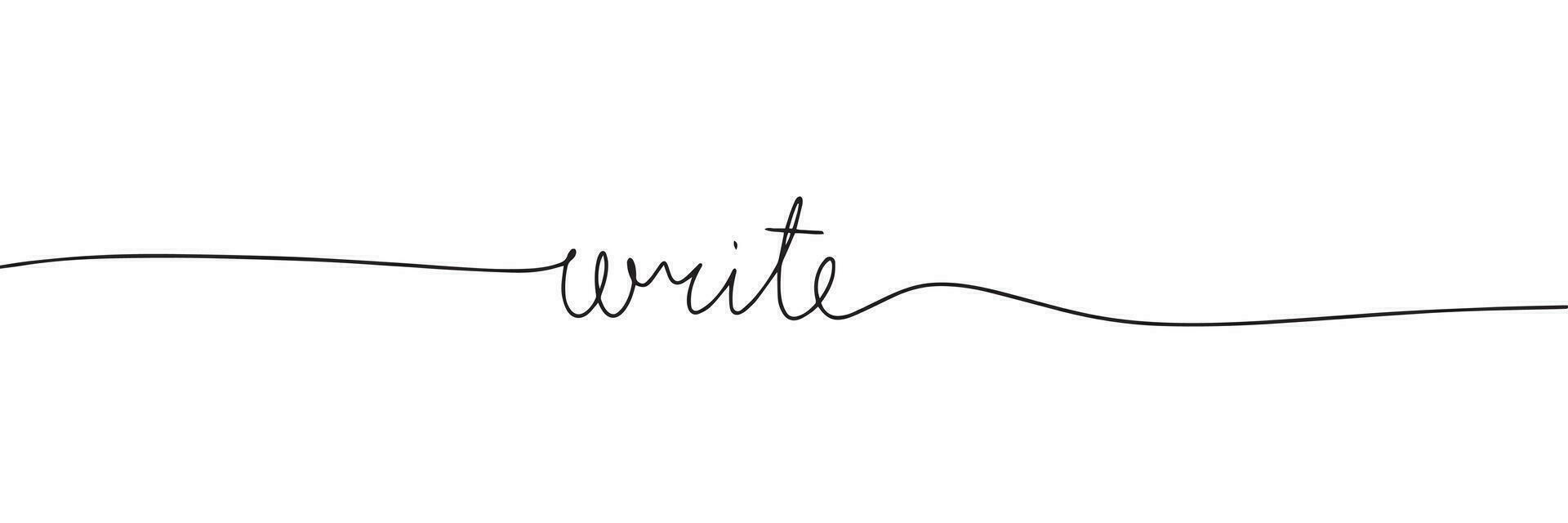 Write. One line continuous short phrase. Line art lettering. Vector ... Write. One line continuous short phrase. Line art lettering. Vector ...