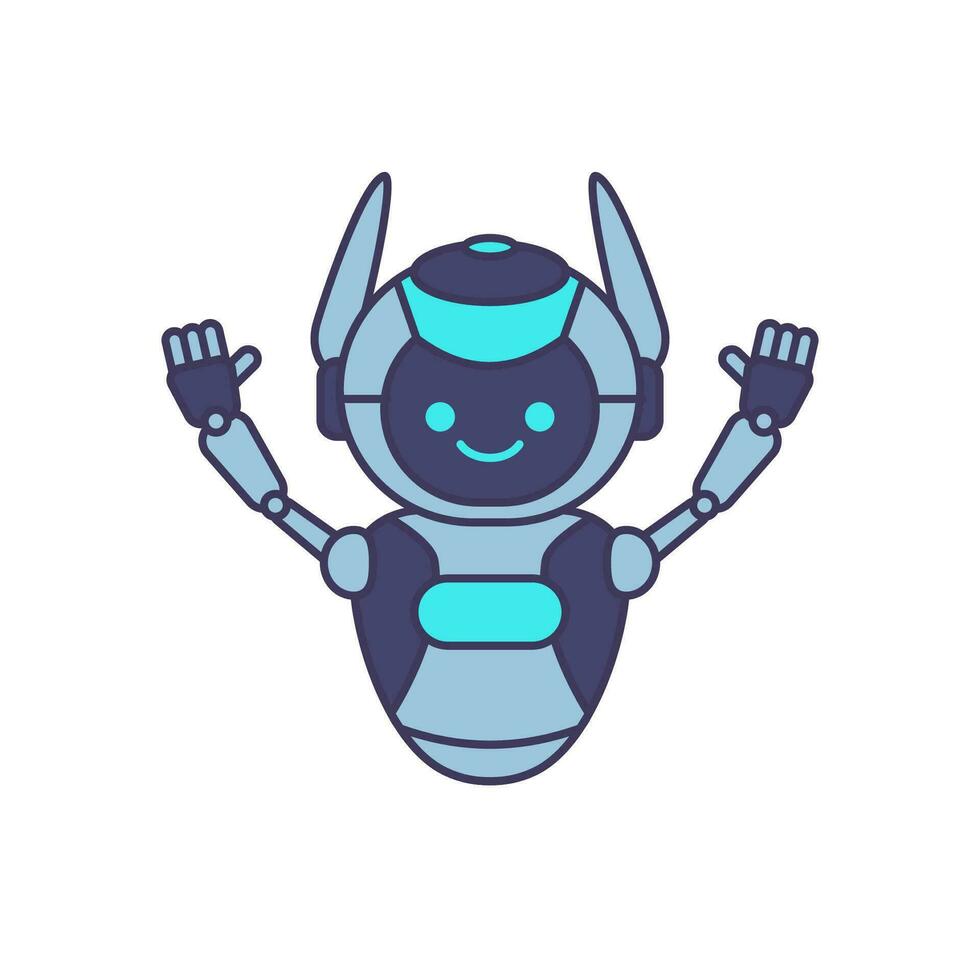 Robot character say Hi Hello vector illustration. Cute robot cartoon ... Robot character say Hi Hello vector illustration. Cute robot cartoon ...